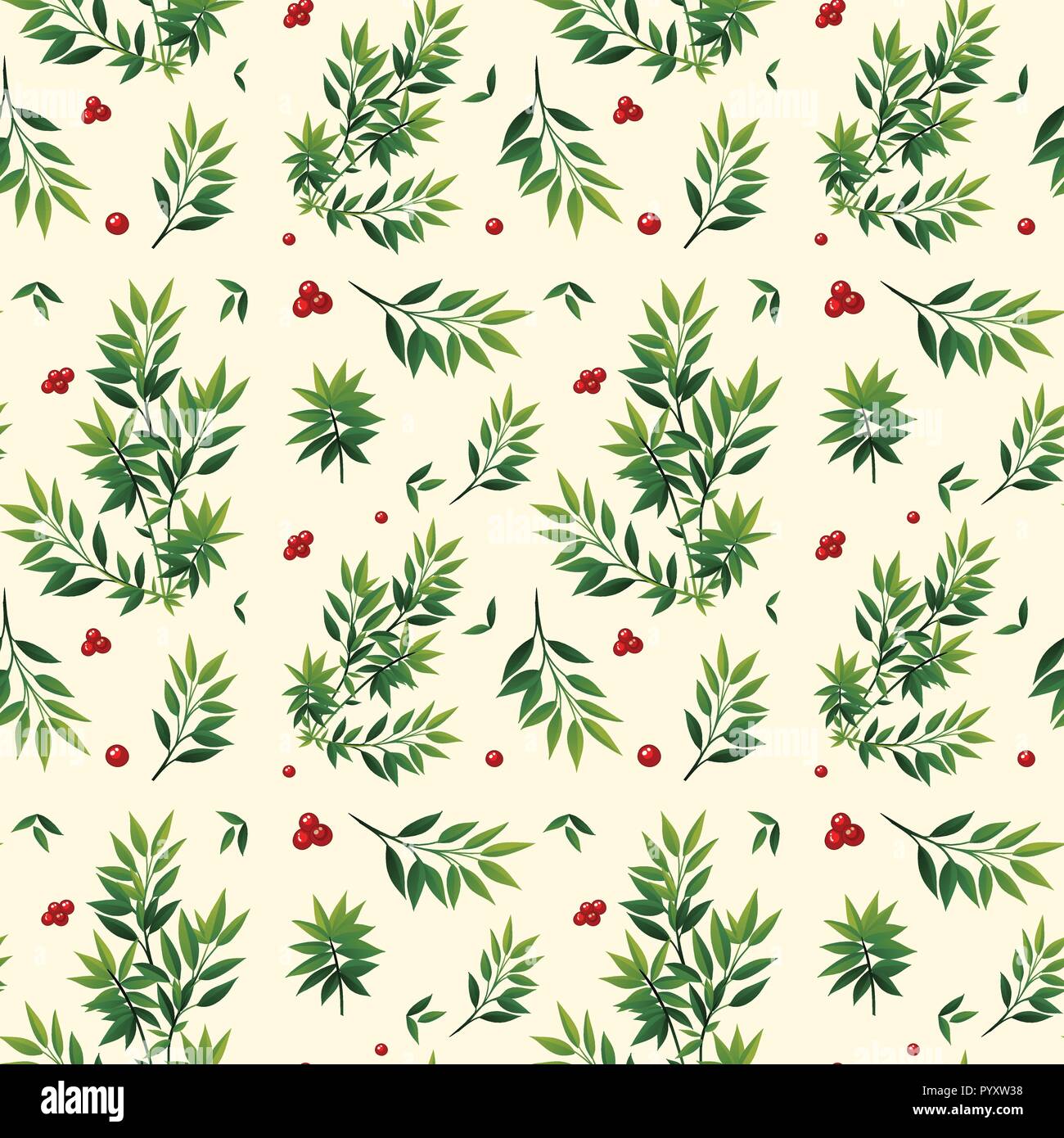 Green leaf seamless pattern illustration Stock Vector Image & Art - Alamy