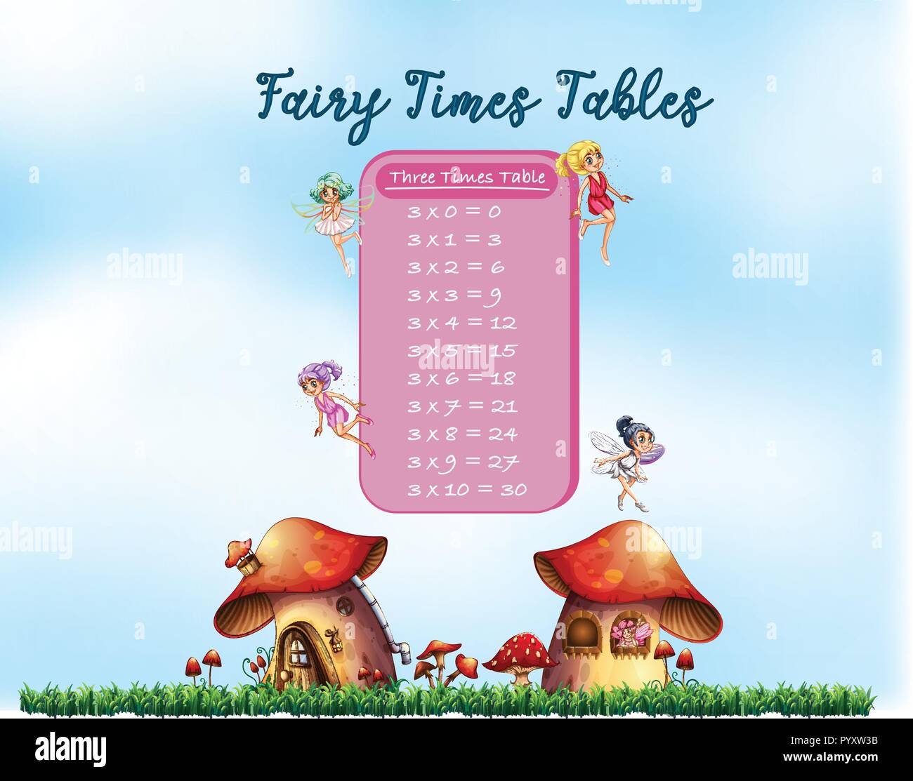 Times tables with fairy illustration Stock Vector Image & Art - Alamy