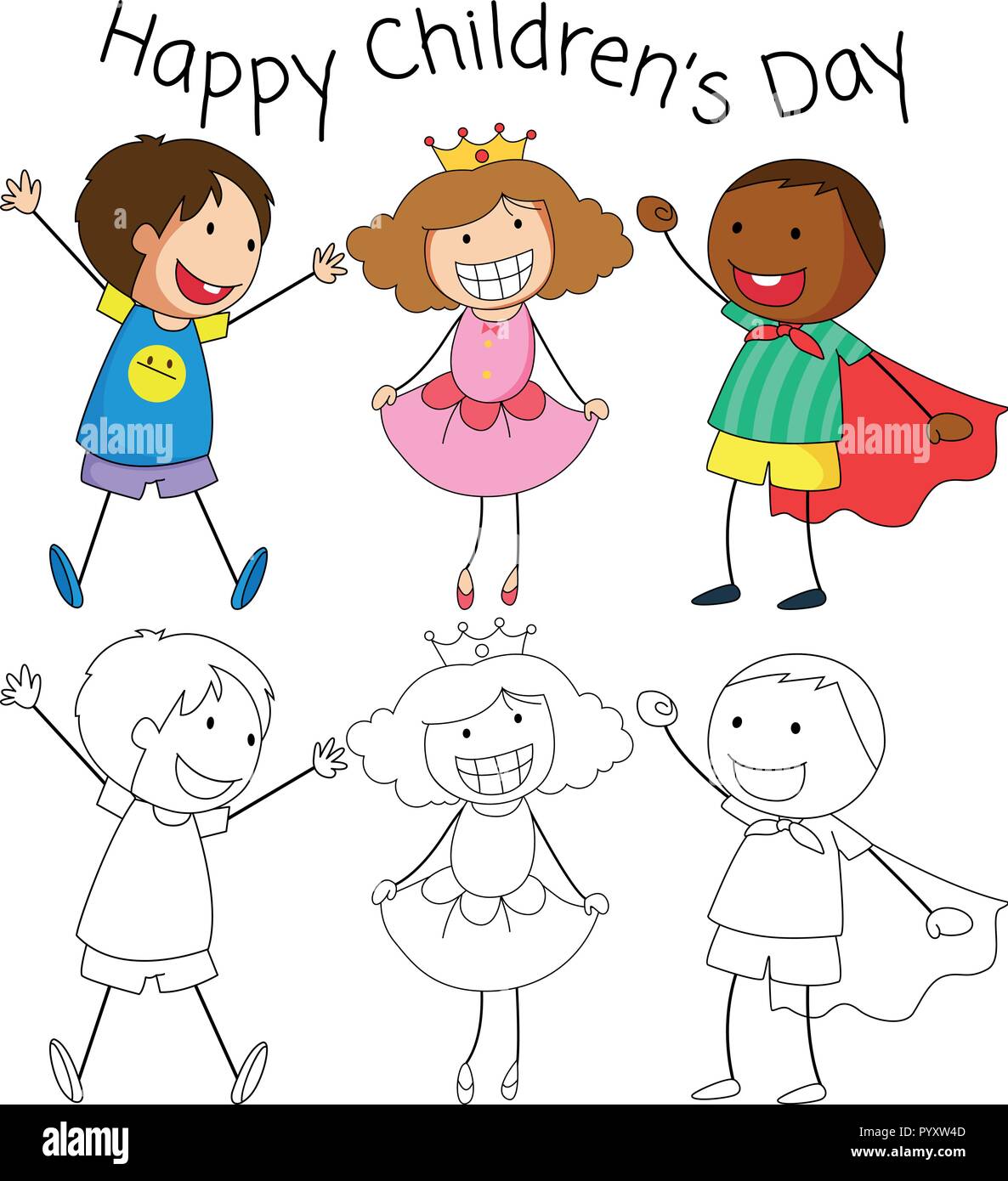 Doodle children day graphic illustration Stock Vector Image & Art - Alamy