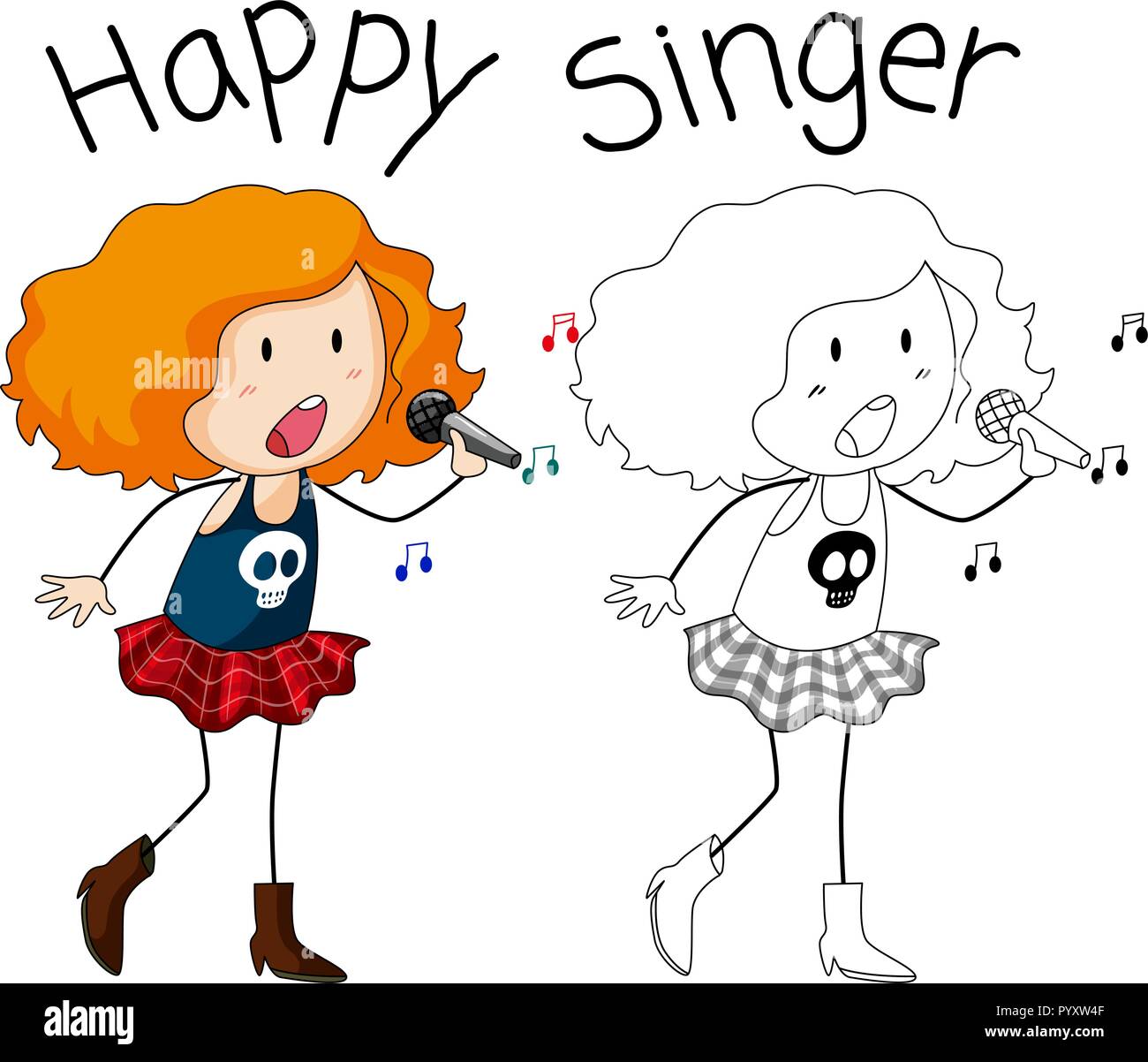 Girl singer character on hi-res stock photography and images - Alamy