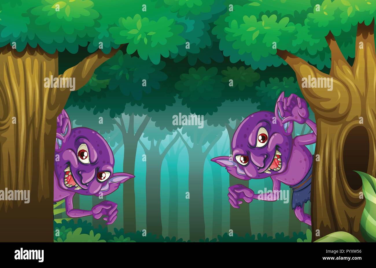 Goblin in the forest illustration Stock Vector Image & Art - Alamy