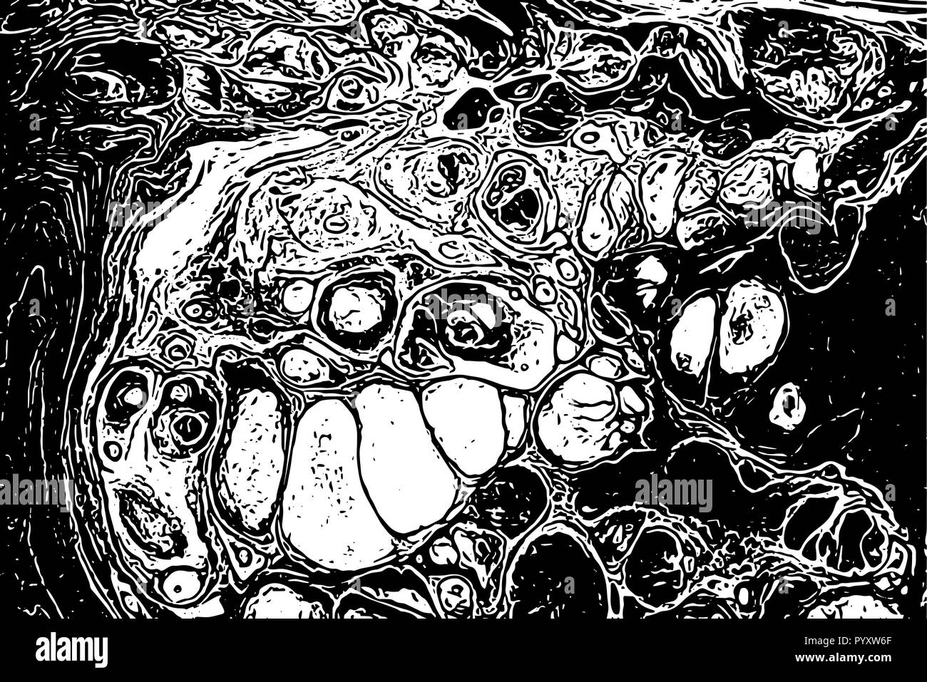 Black and white liquid texture. Marbling trace illustration. Abstract ...