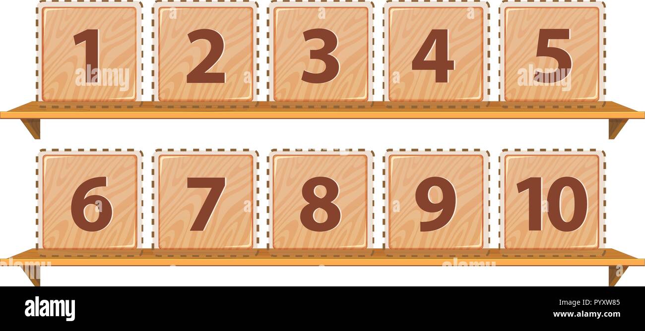 Wooden digit Stock Vector Images - Alamy