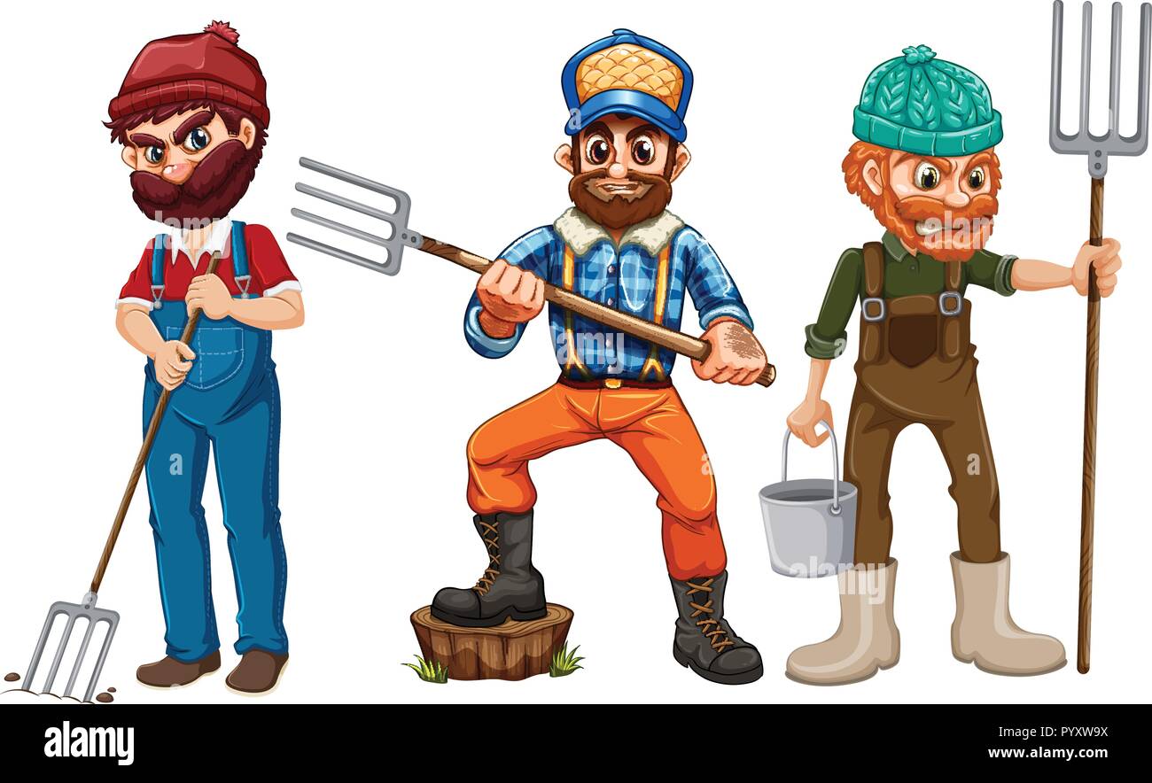 Set of farmer character illustration Stock Vector Image & Art - Alamy