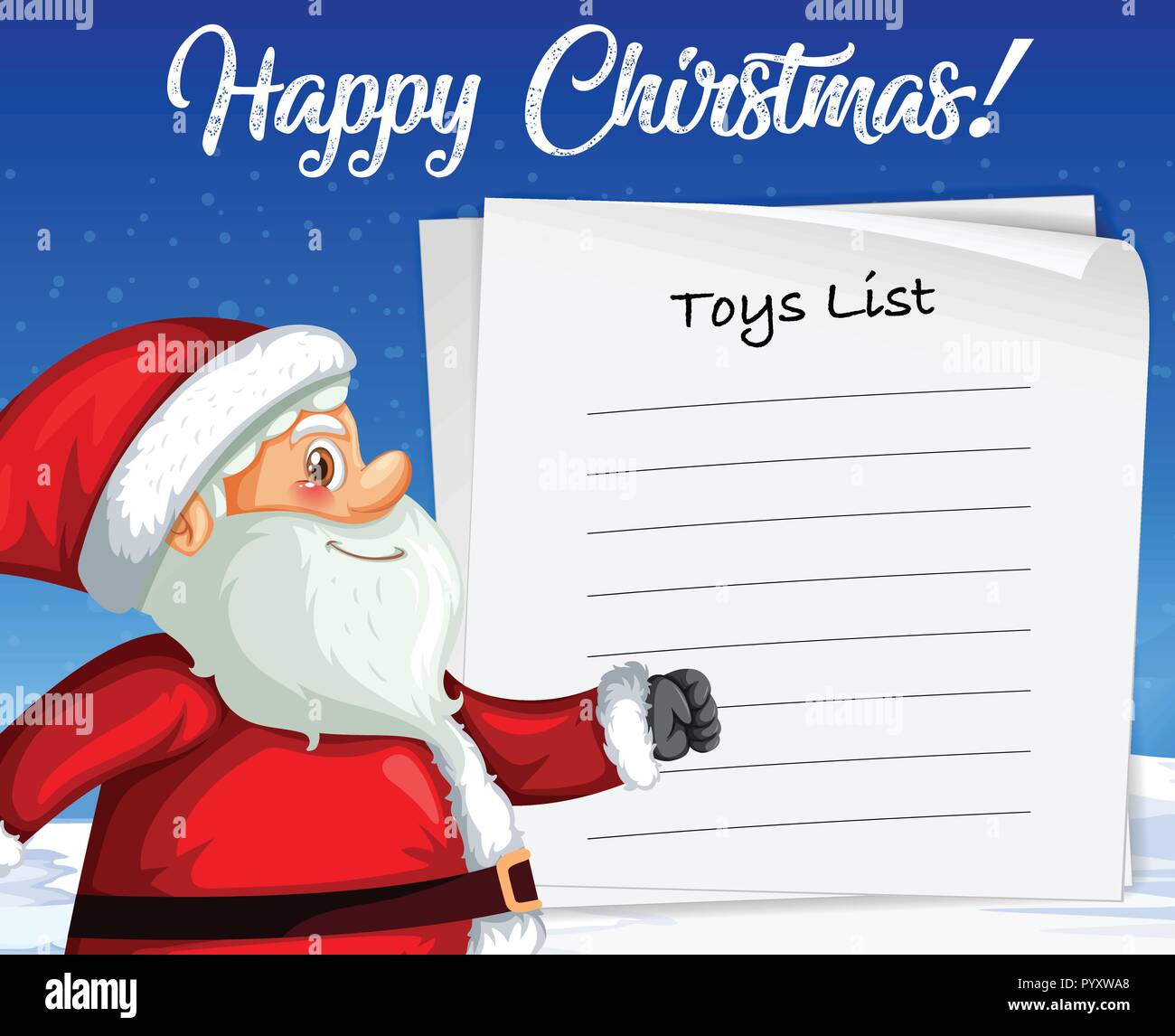 Santa claus on blank paper template illustration Stock Vector Image ...