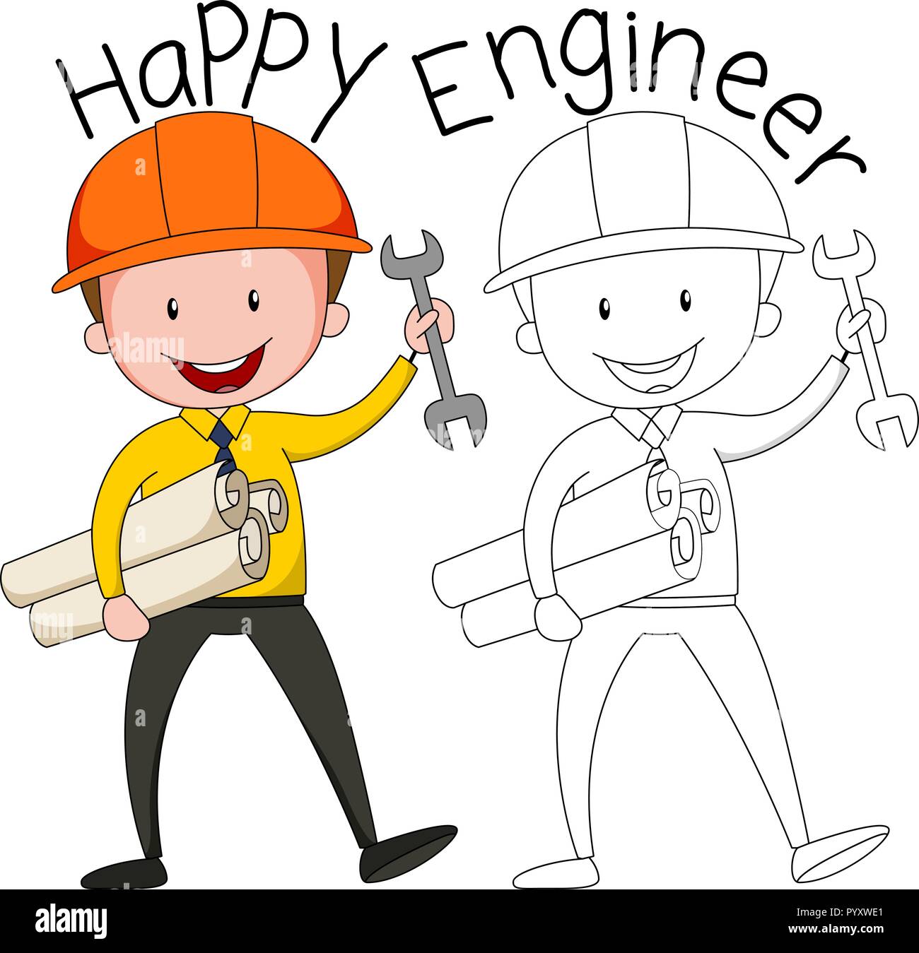 Doodle graphic of engineer illustration Stock Vector Image & Art - Alamy