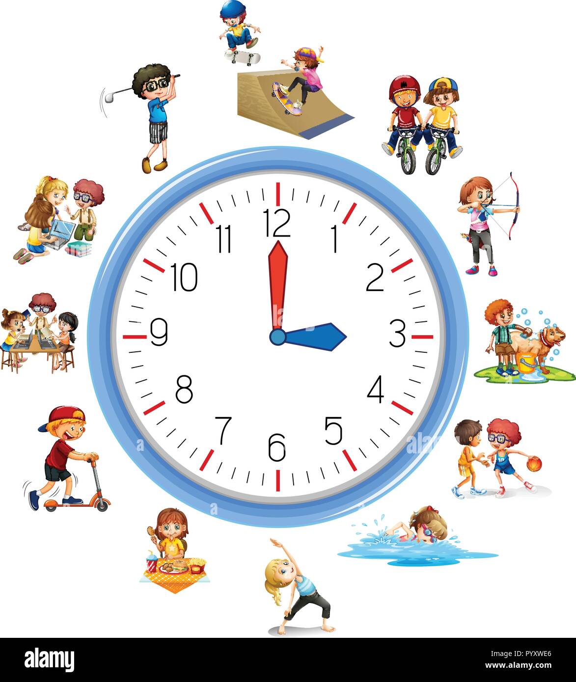 Time relate with activity illustration Stock Vector Image & Art - Alamy