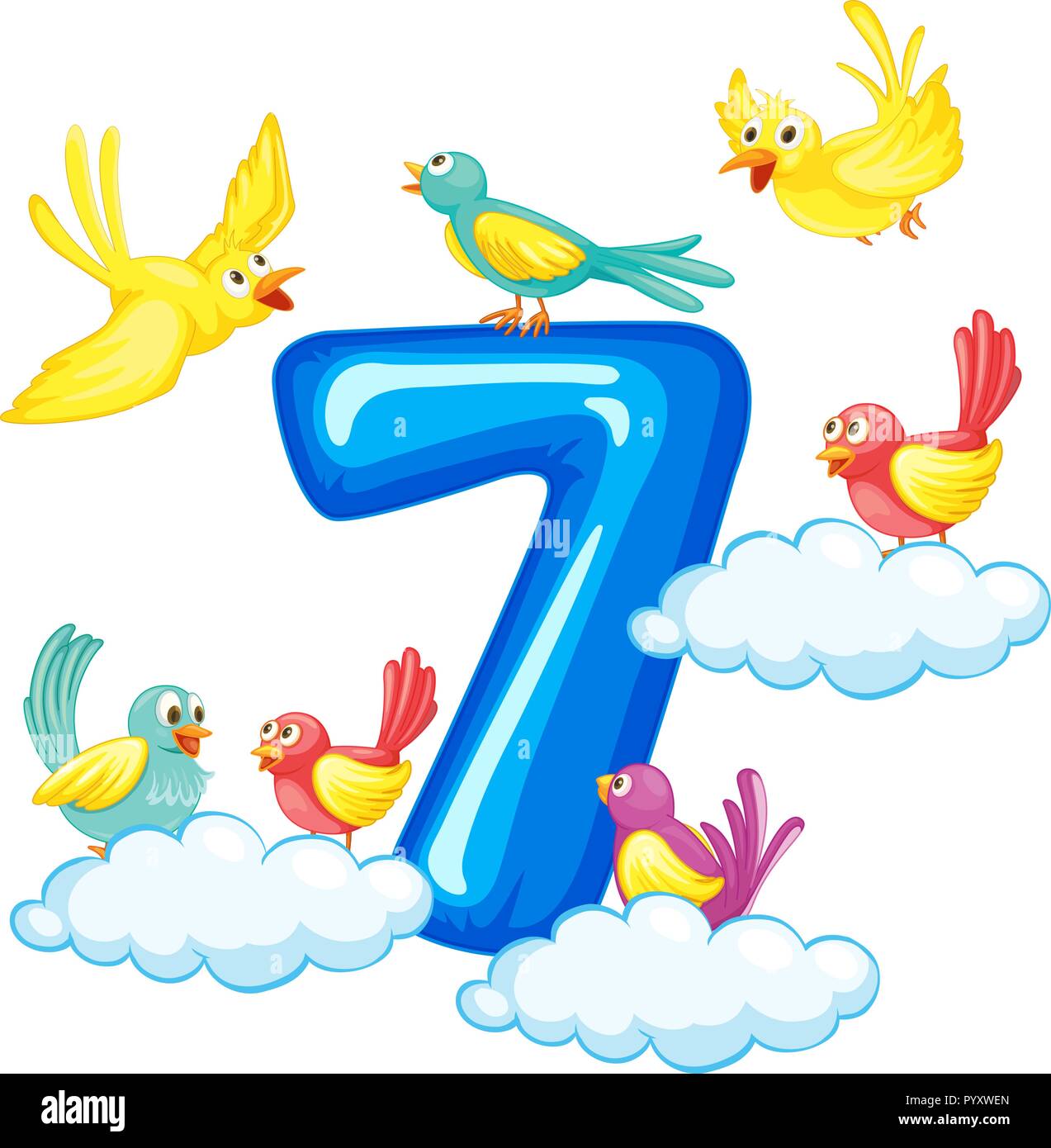 Seven birds Stock Vector Images - Alamy