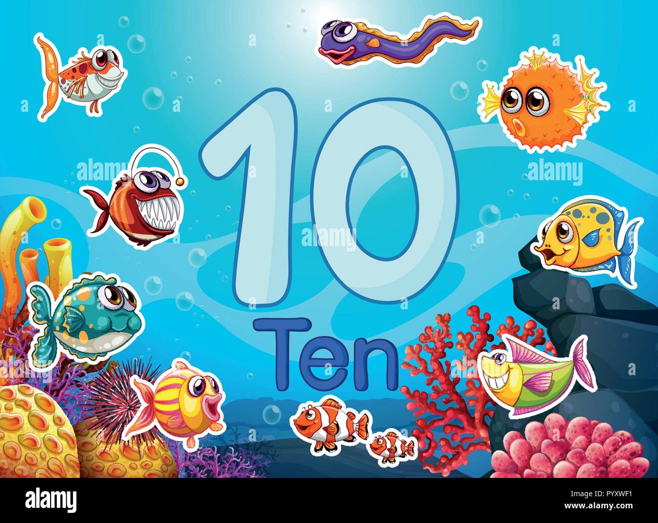 Fish count Stock Vector Images - Alamy