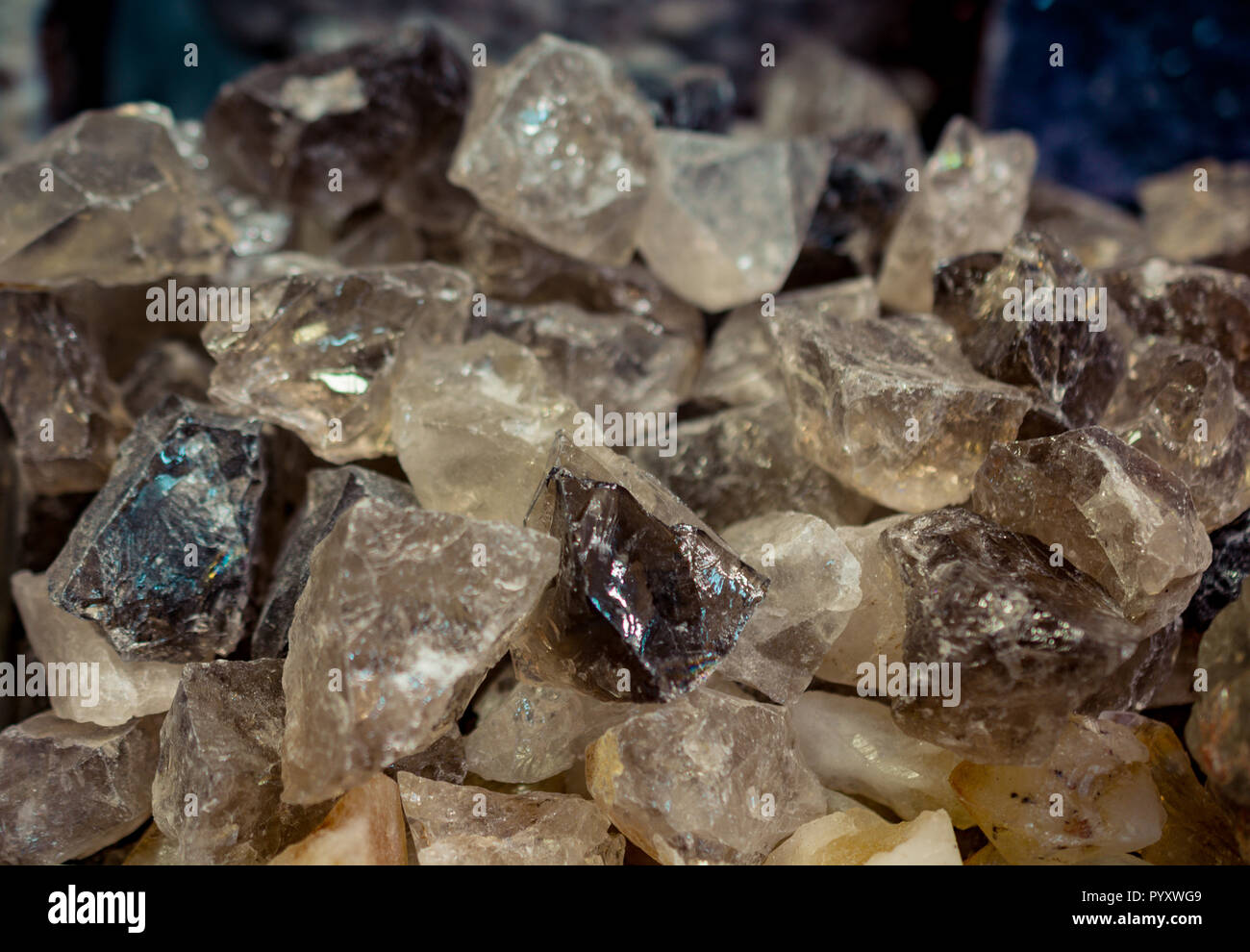 citrine semigem stone as geological mineral rock geode crystals Stock ...