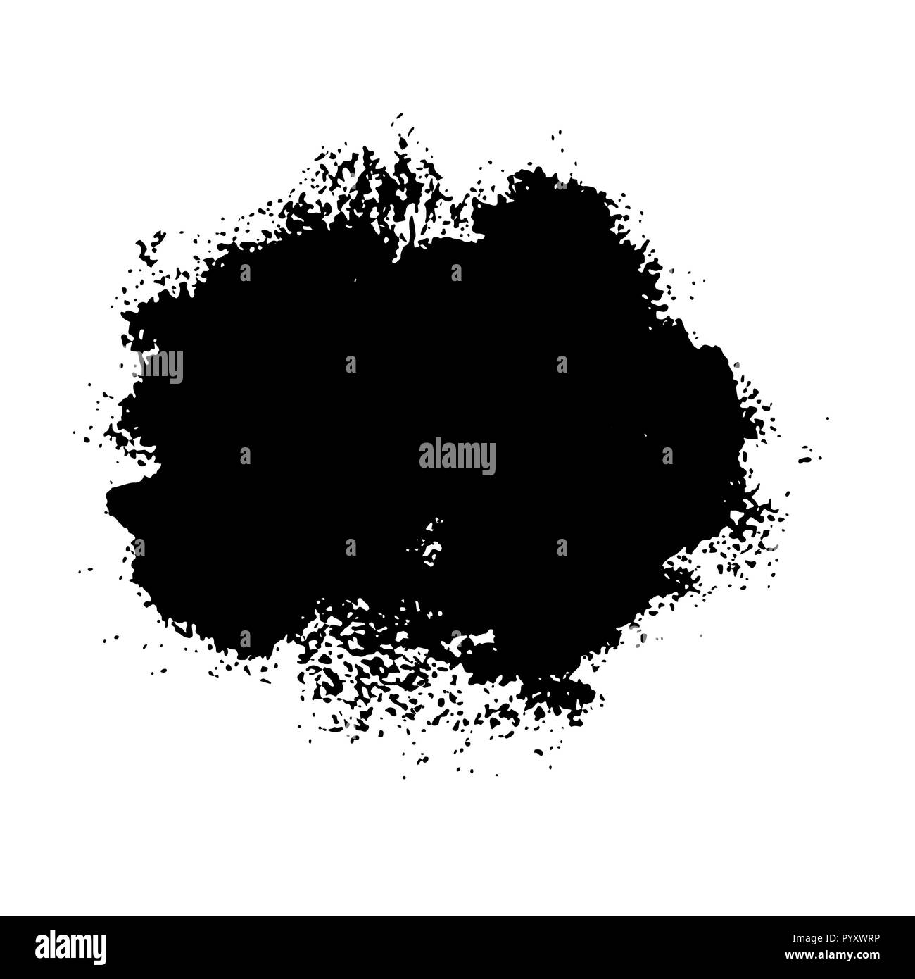 Splash stains texture banner. Black and white abstract spray frame ...