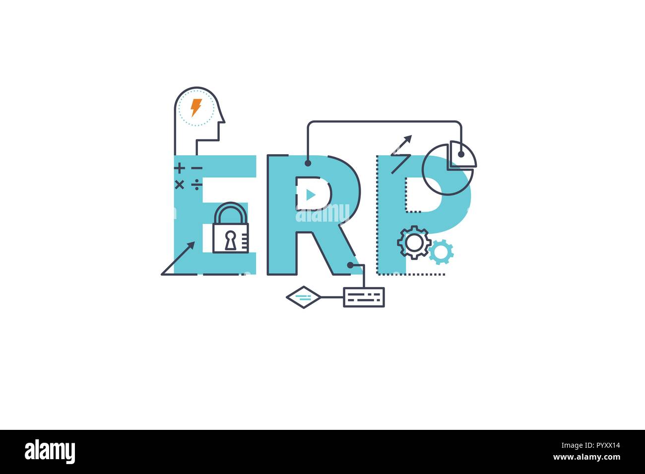 ERP - Enterprise resource planning word lettering typography design ...