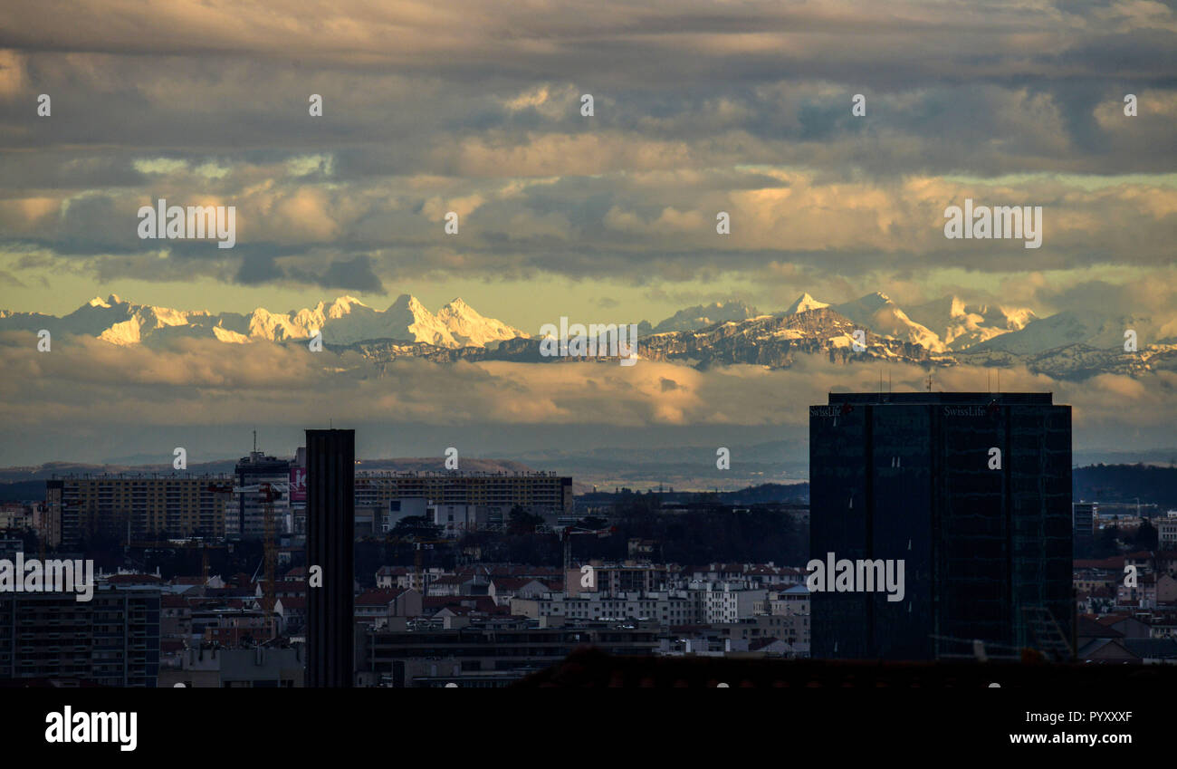 Lyon (south-eastern France). Skyscrapers in the district of La Part ...