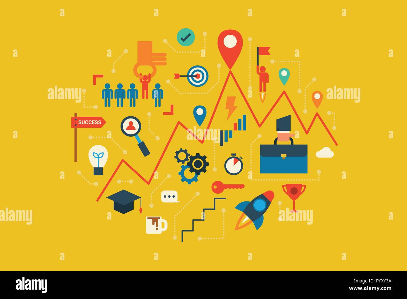 Illustration of career and opportunities design flat design concept ...