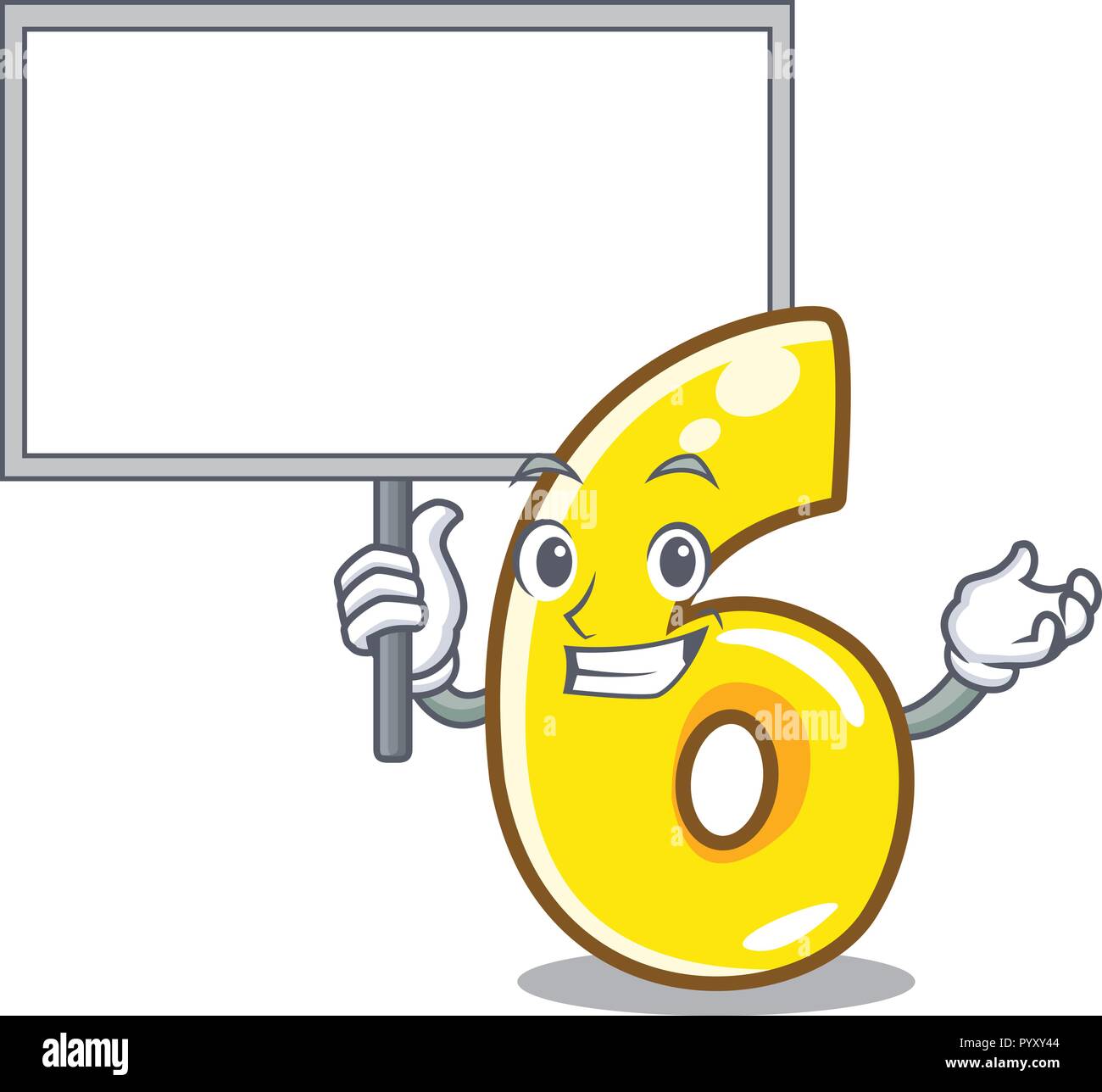Bring board character number six on brick wall Stock Vector Image & Art ...