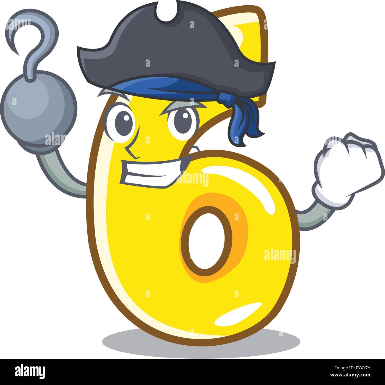 Pirate character number six on brick wall Stock Vector Image & Art - Alamy