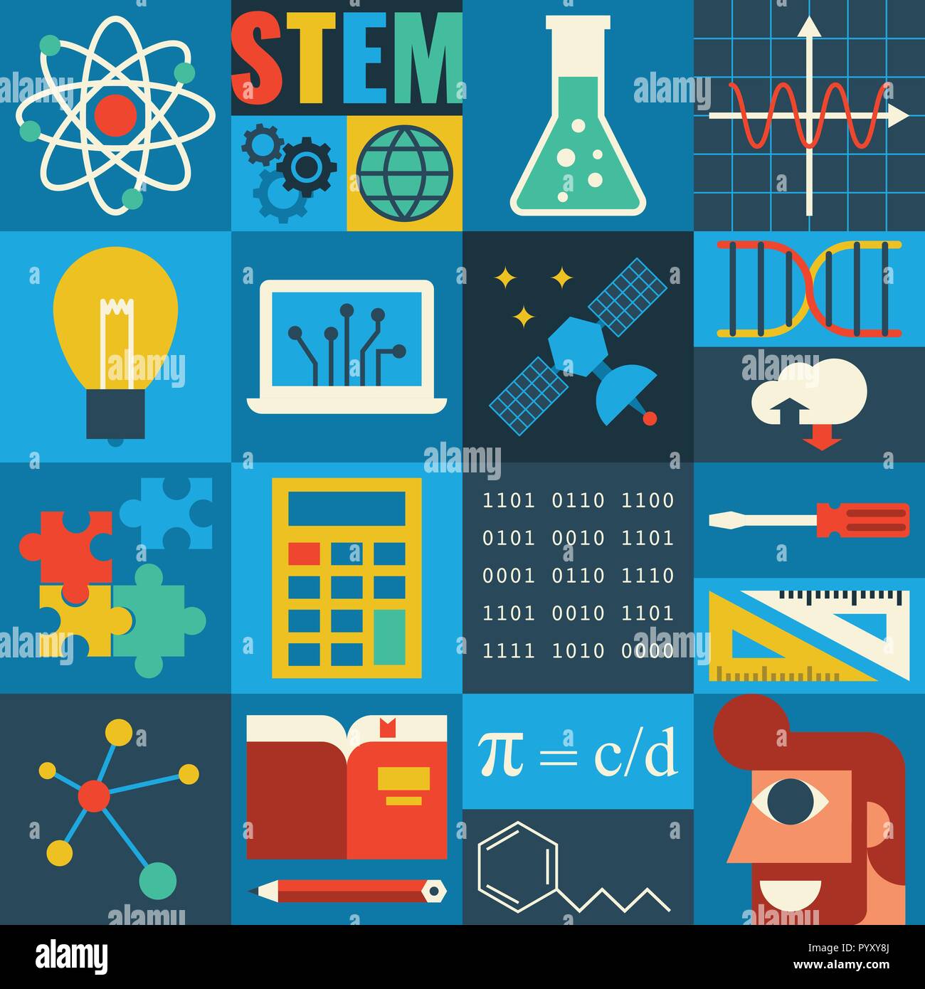 Illustration of STEM education in apply science concept Stock Vector ...