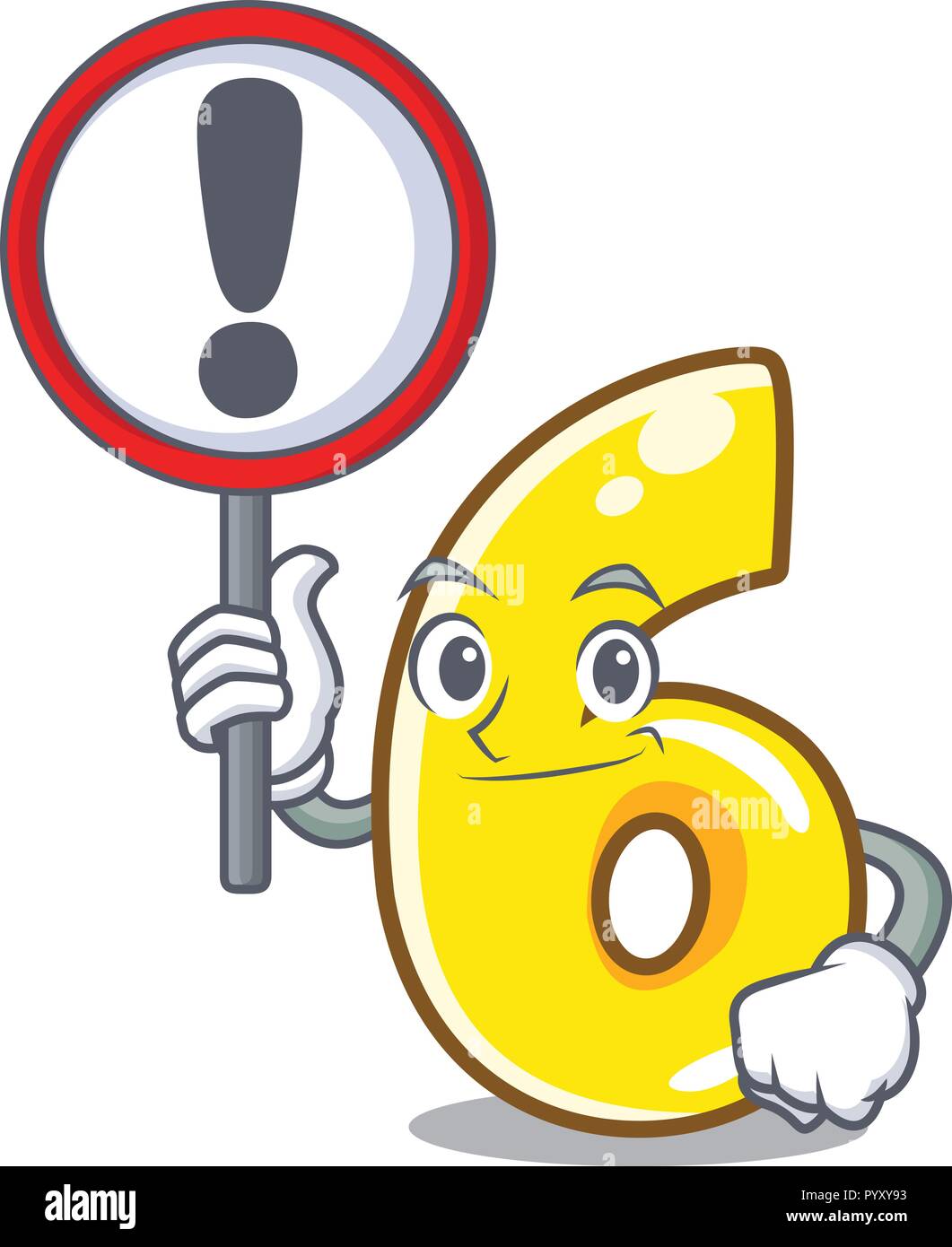 With sign character number six on brick wall Stock Vector Image & Art ...