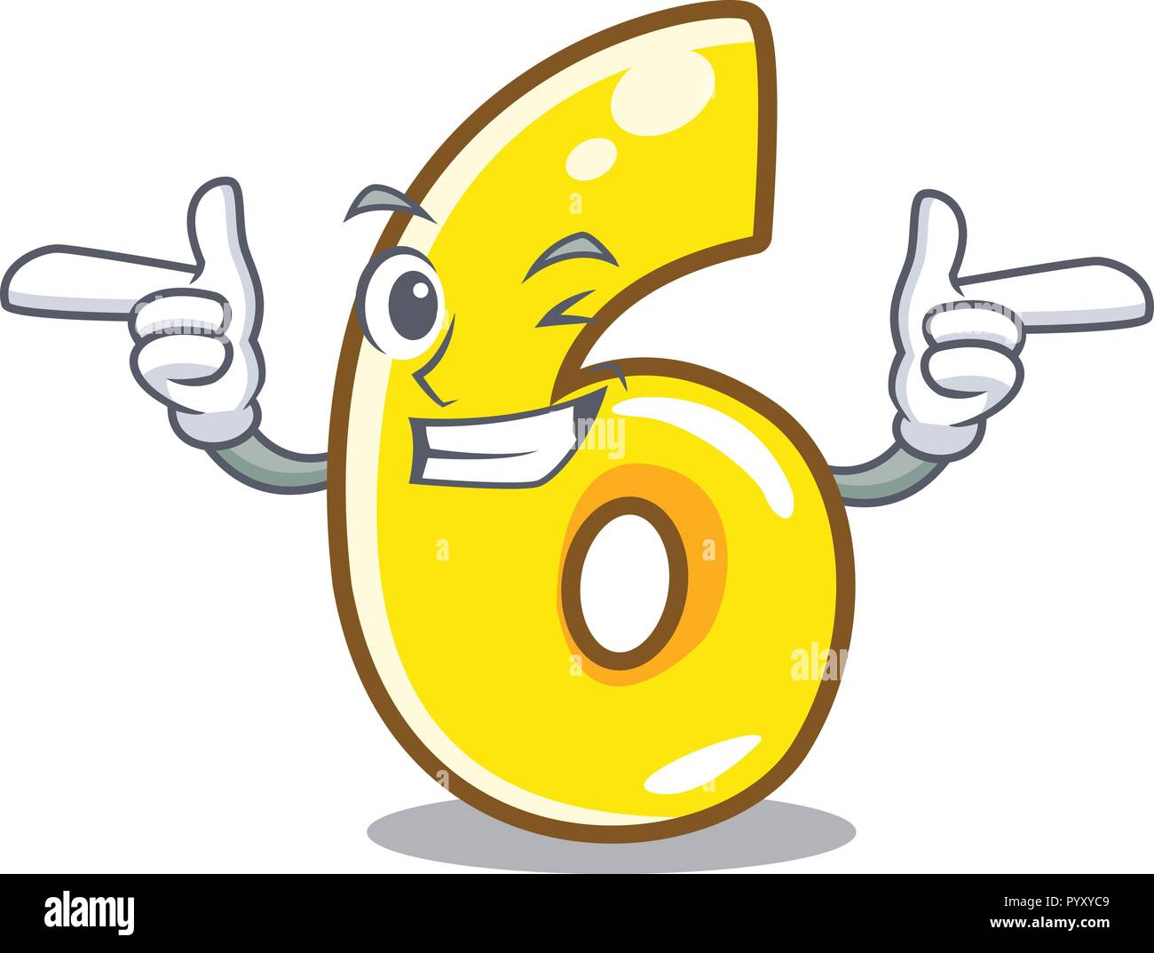 Wink cartoon number six on the road Stock Vector Image & Art - Alamy