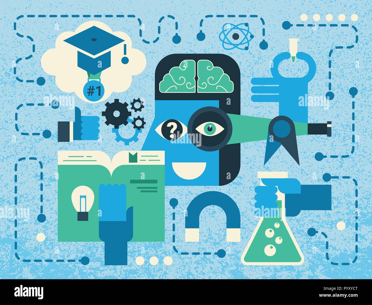 Illustration of scientific research concept abstract background Stock ...