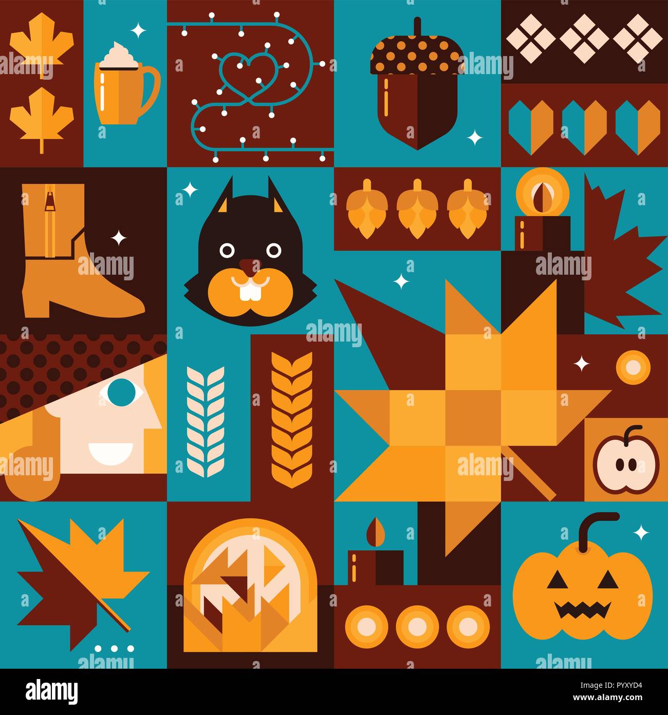 Illustration of fall season concept collage background Stock Vector ...