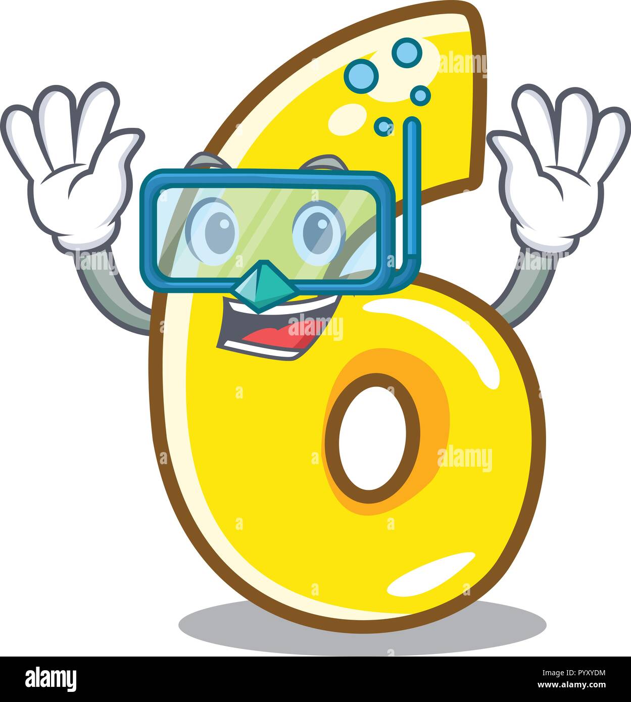 Diving cartoon number six on the road Stock Vector Image & Art - Alamy