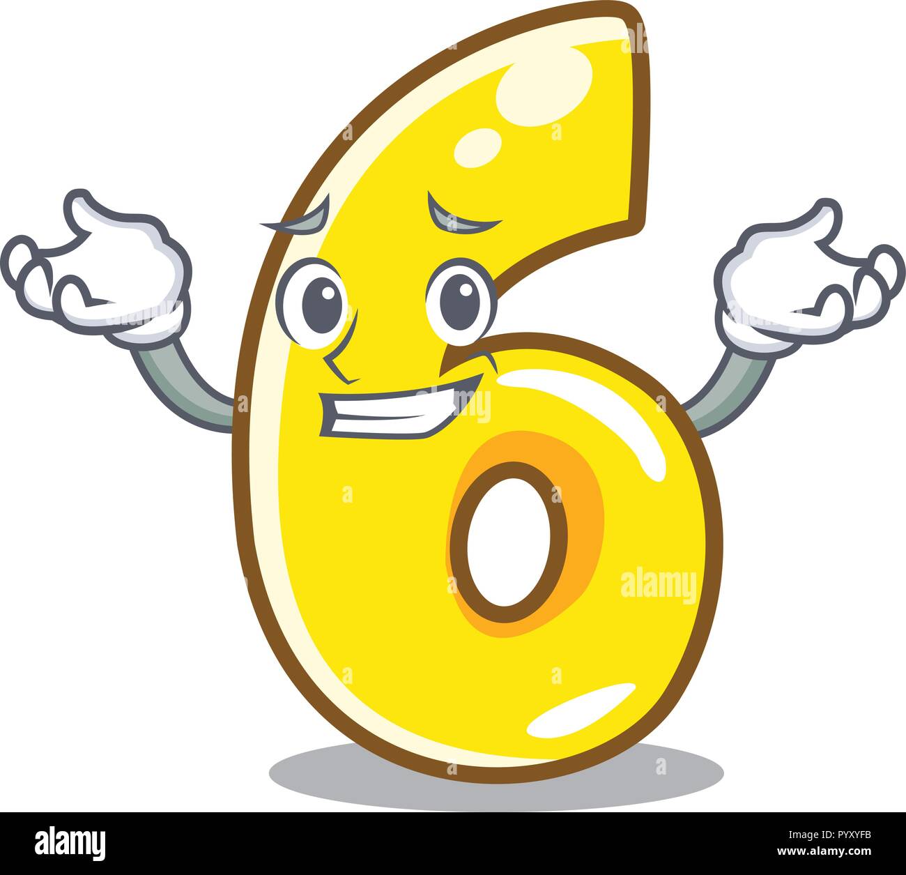 Grinning cartoon number six on the road Stock Vector Image & Art - Alamy