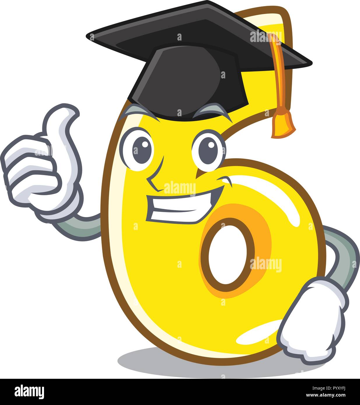 Graduation cartoon number six on the road Stock Vector Image & Art - Alamy