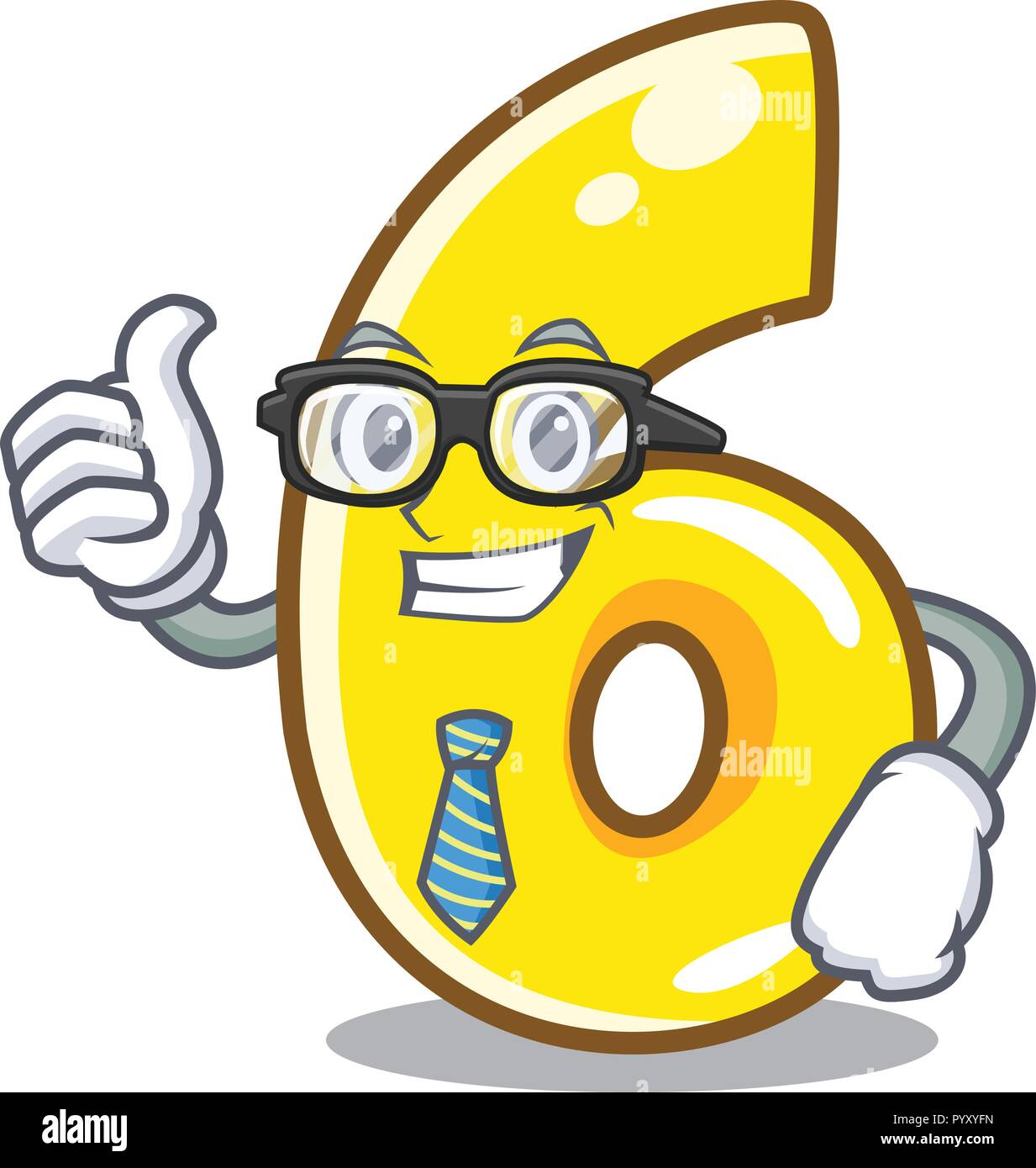 Businessman cartoon number six on the road Stock Vector Image & Art - Alamy