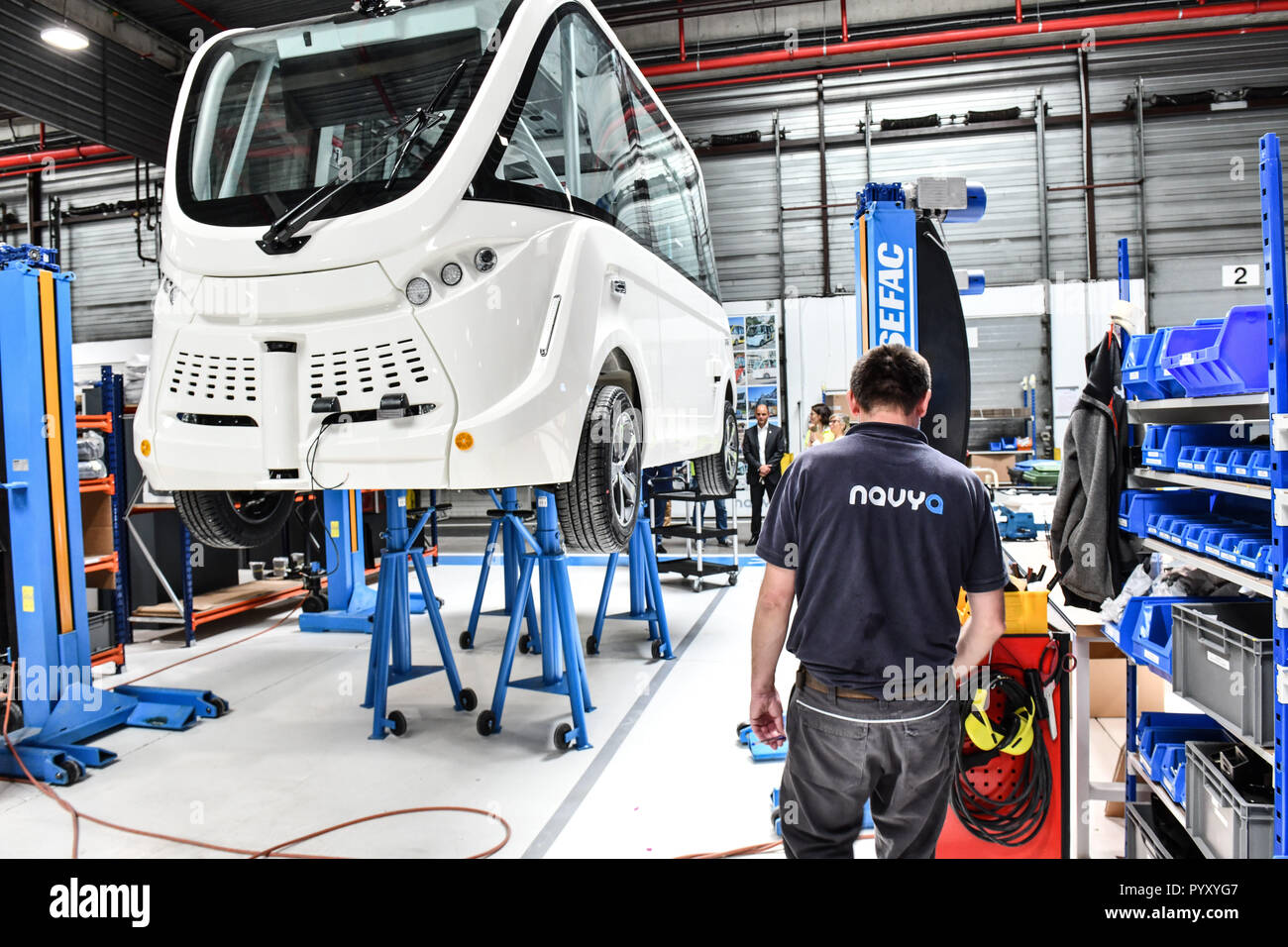 Venissieux (south-eastern France). Manufacturing plant of the Navya ...