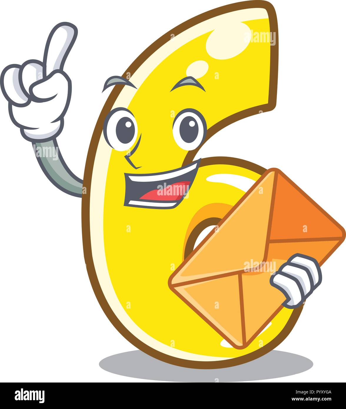 With envelope cartoon number six on the road Stock Vector Image & Art ...