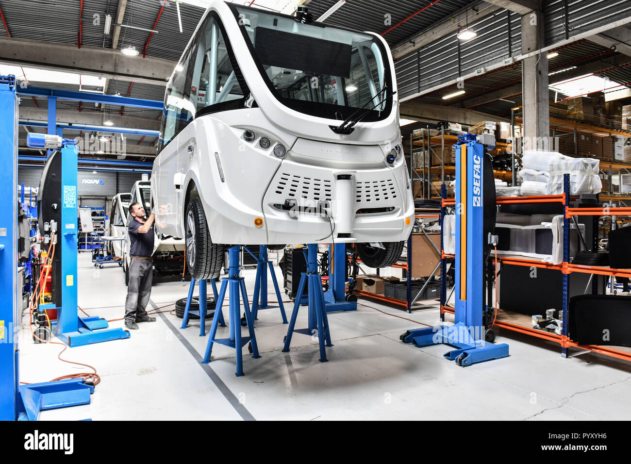 Venissieux (south-eastern France). Manufacturing plant of the Navya ...