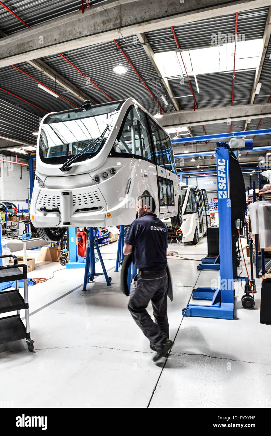 Venissieux (south-eastern France). Manufacturing plant of the Navya ...