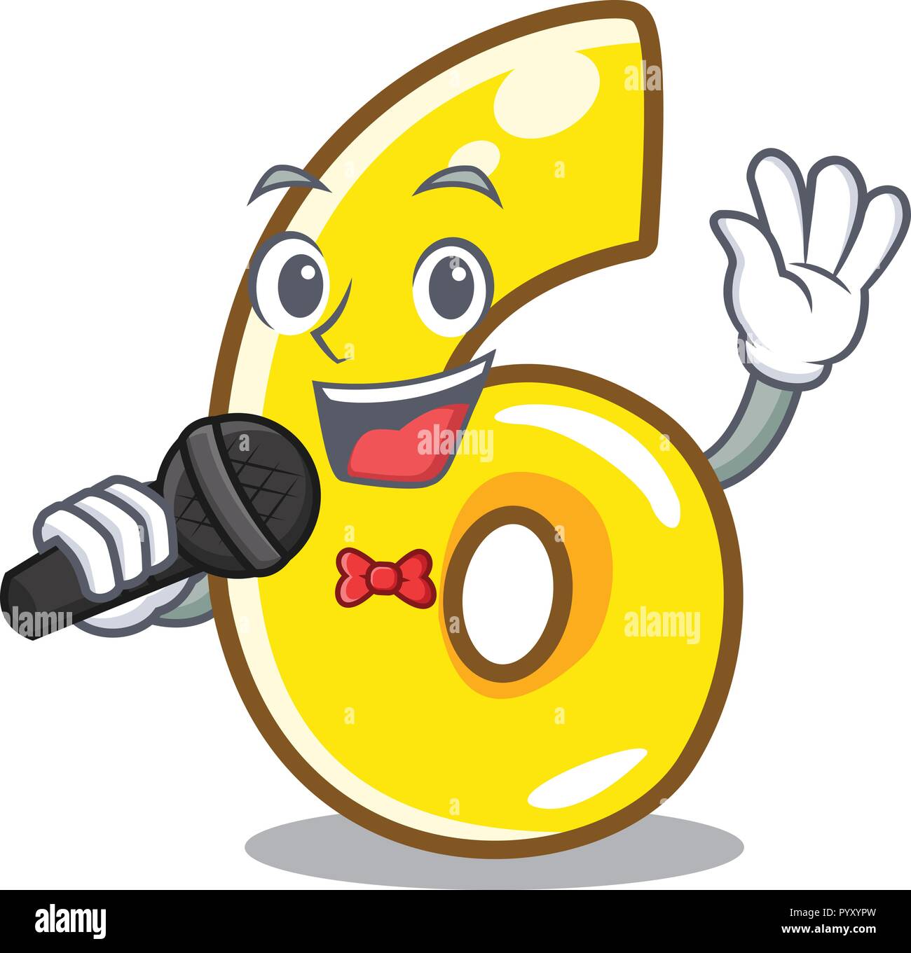 Singing number six door sign on cartoon Stock Vector Image & Art - Alamy