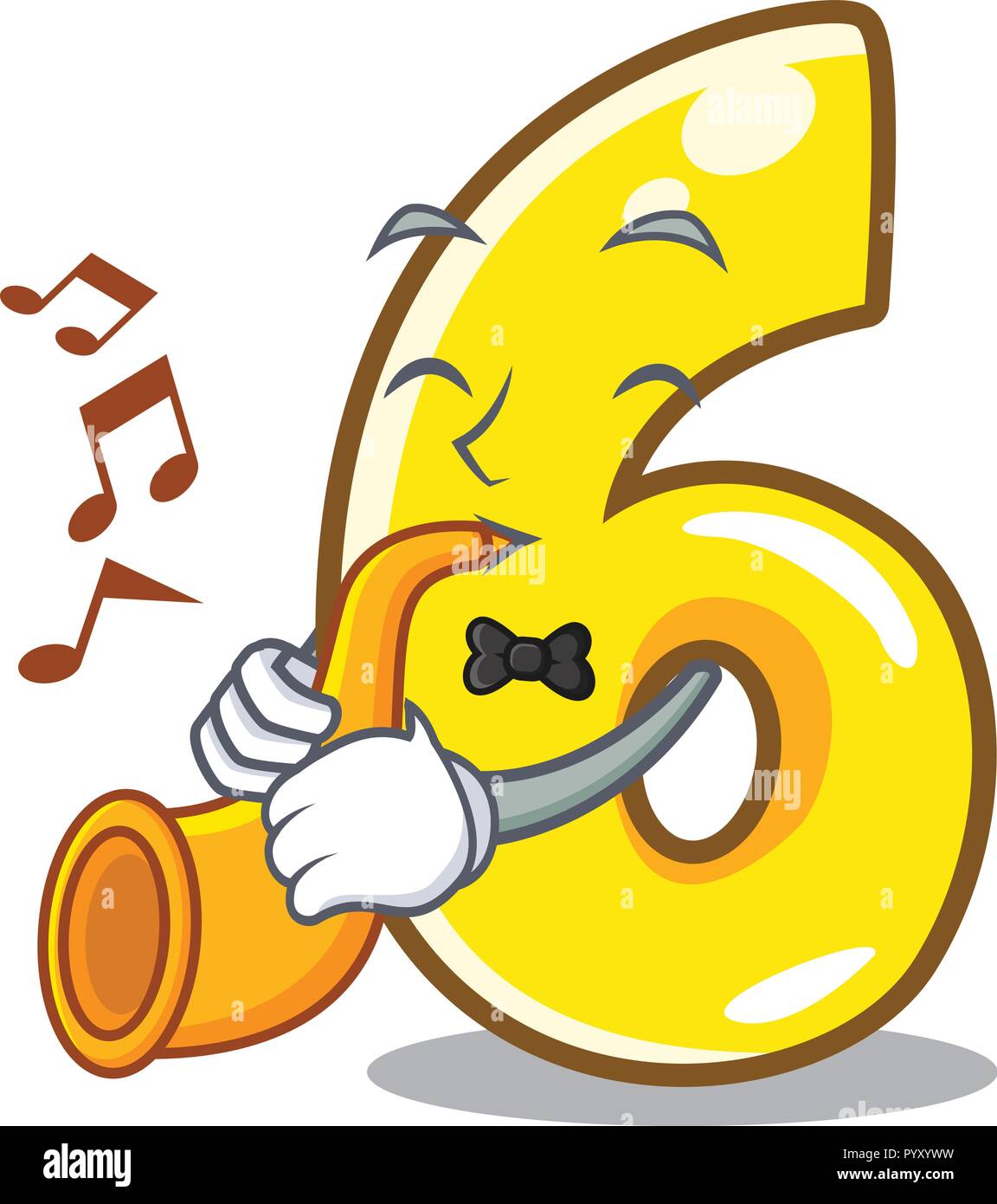 With trumpet number six door sign on cartoon Stock Vector Image & Art ...