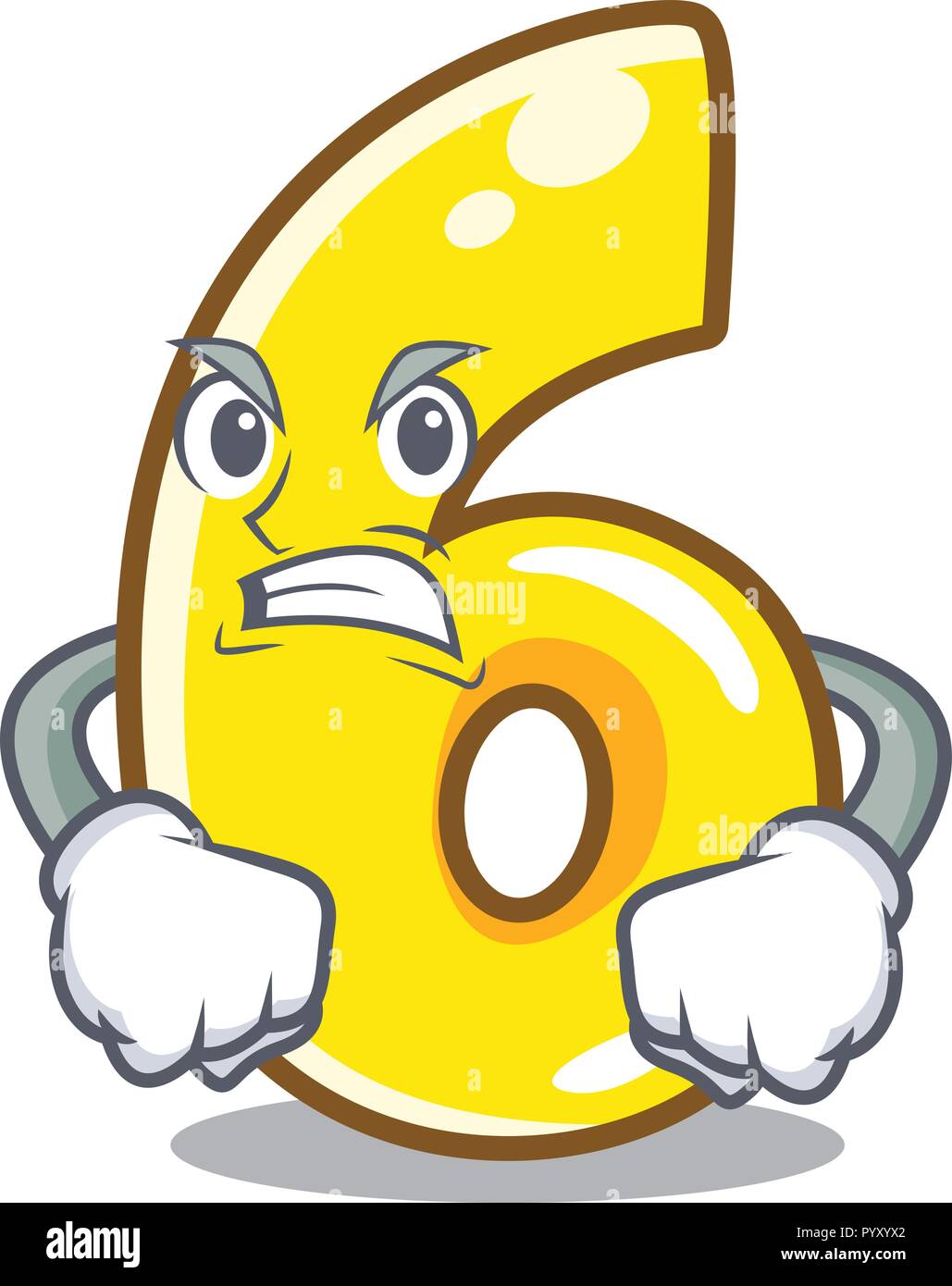 Angry number six door sign on cartoon Stock Vector Image & Art - Alamy