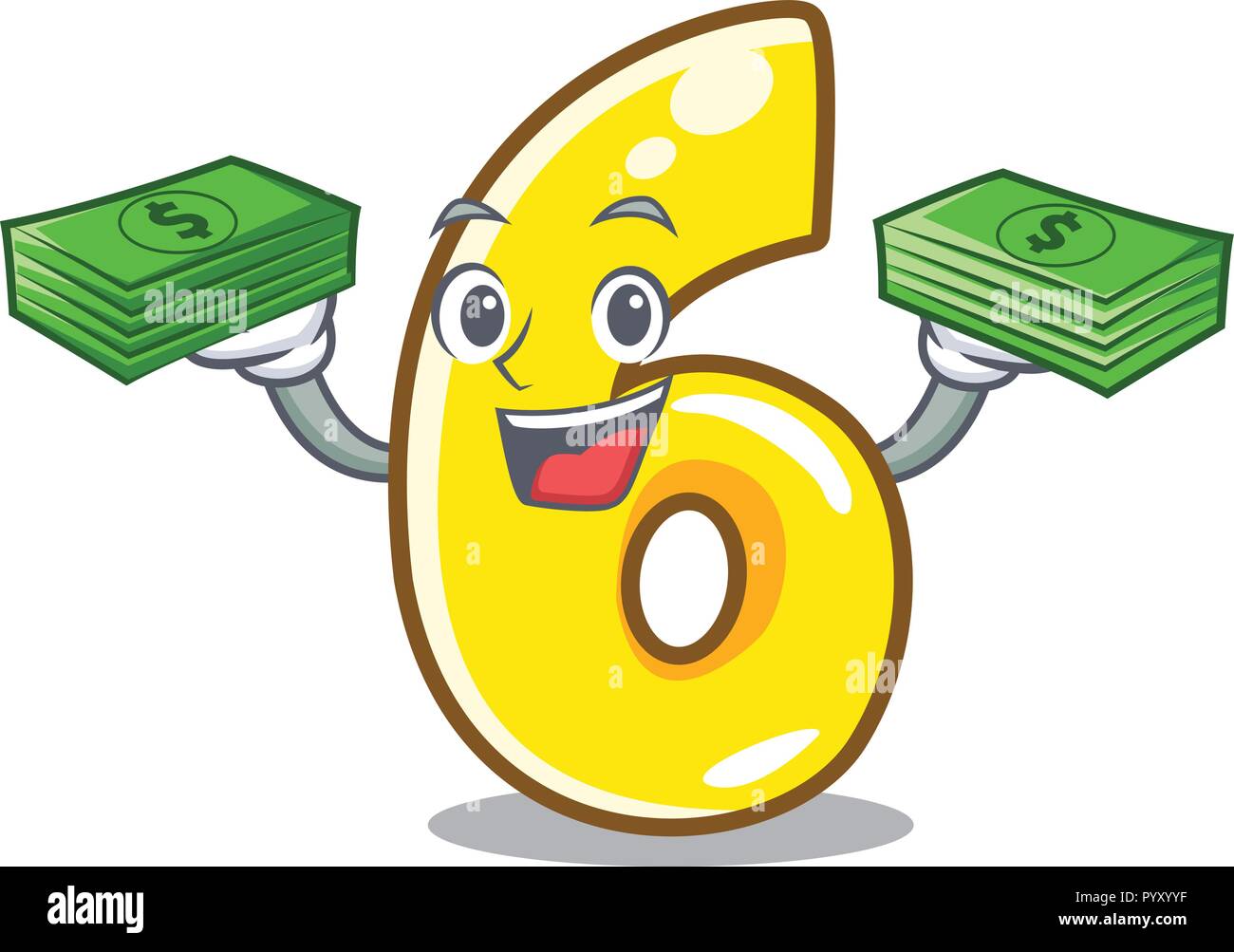 With money number six door sign on cartoon Stock Vector Image & Art - Alamy