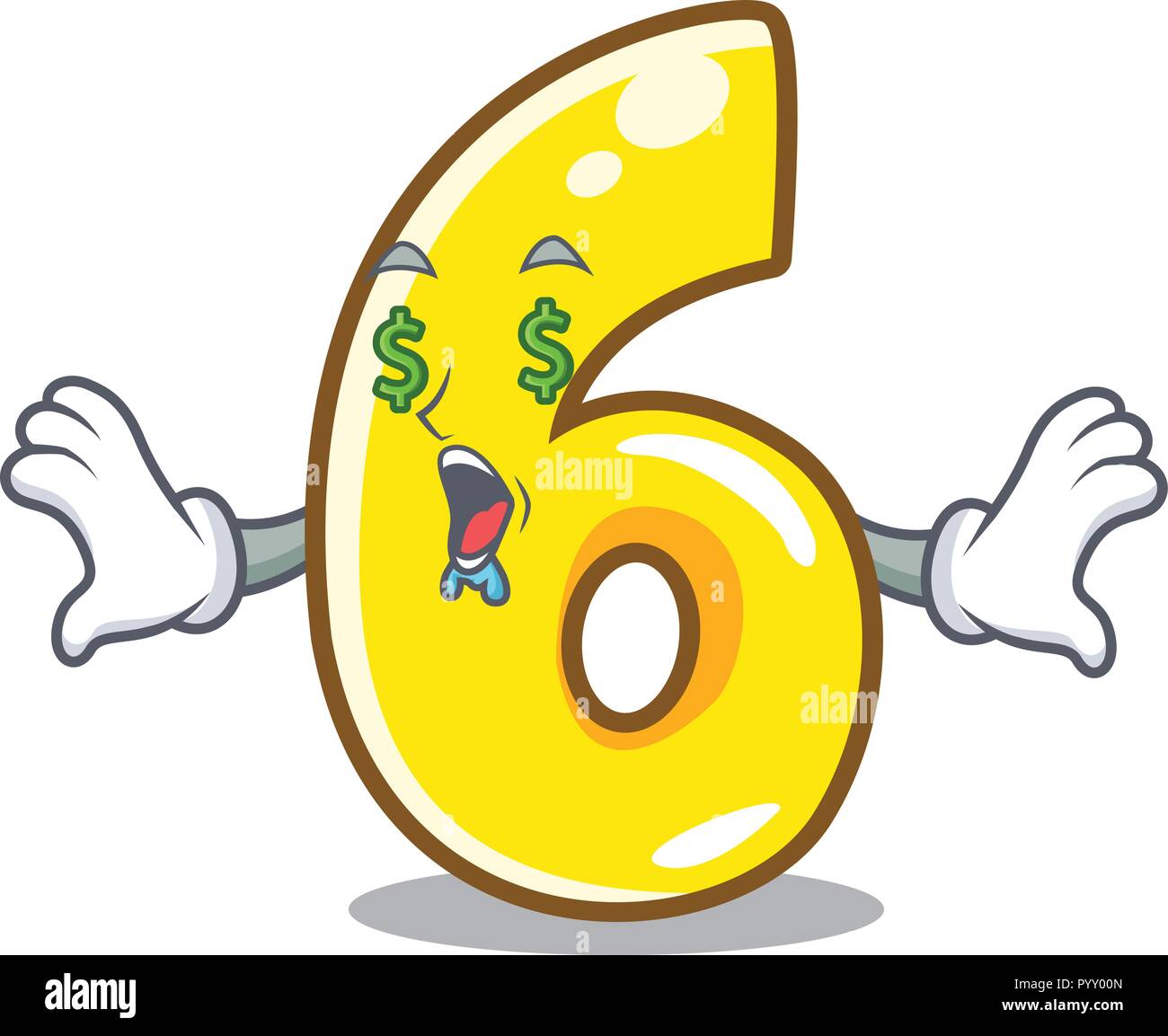 Gold number six Stock Vector Images - Alamy