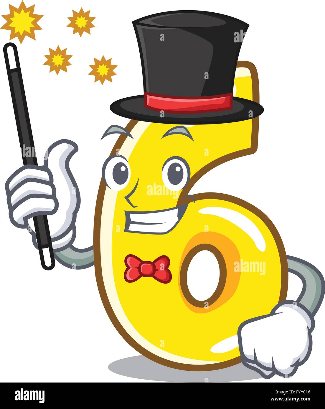 Six number character color Stock Vector Images - Alamy