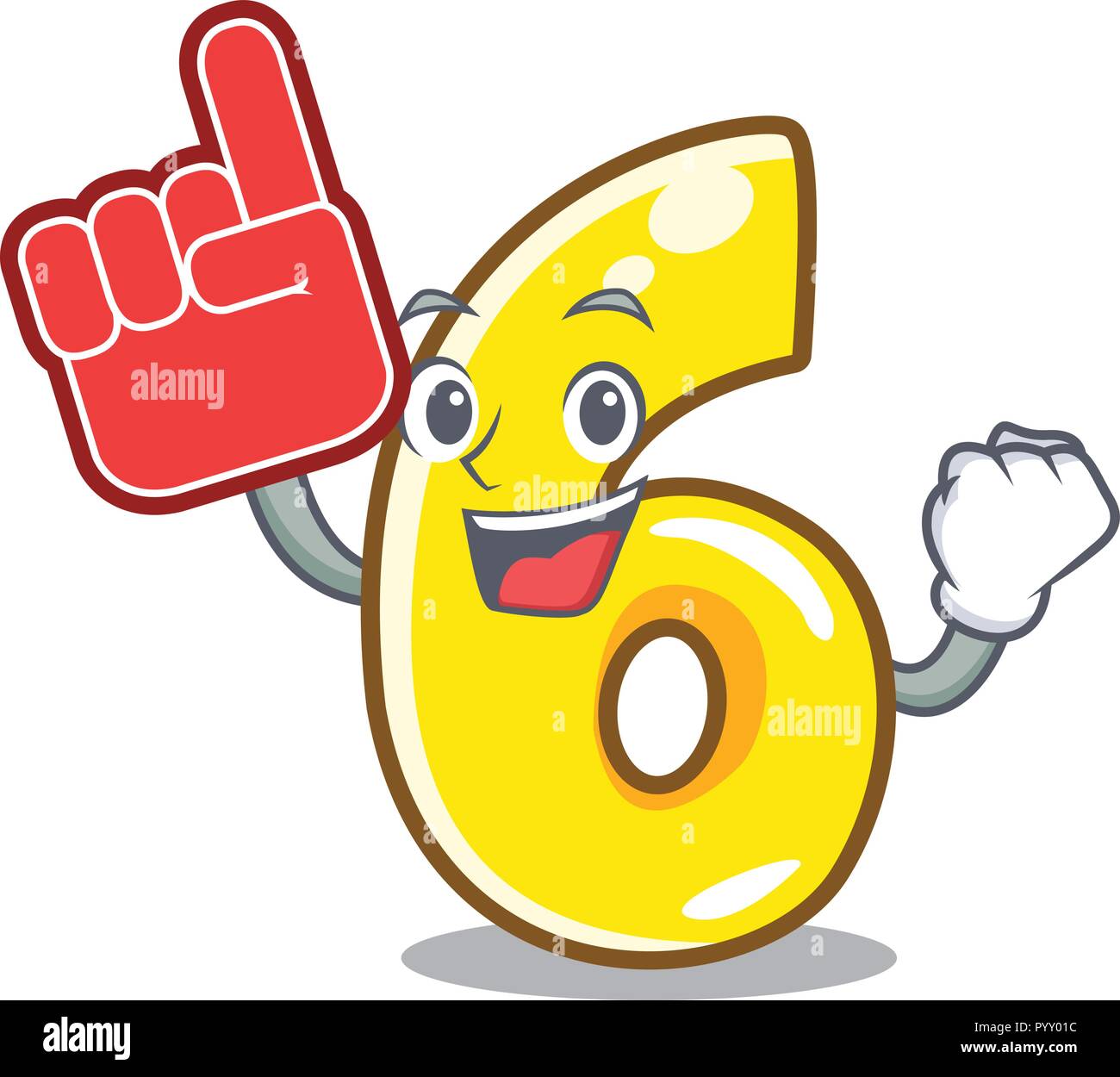Foam finger number six isolated on the mascot Stock Vector Image & Art ...