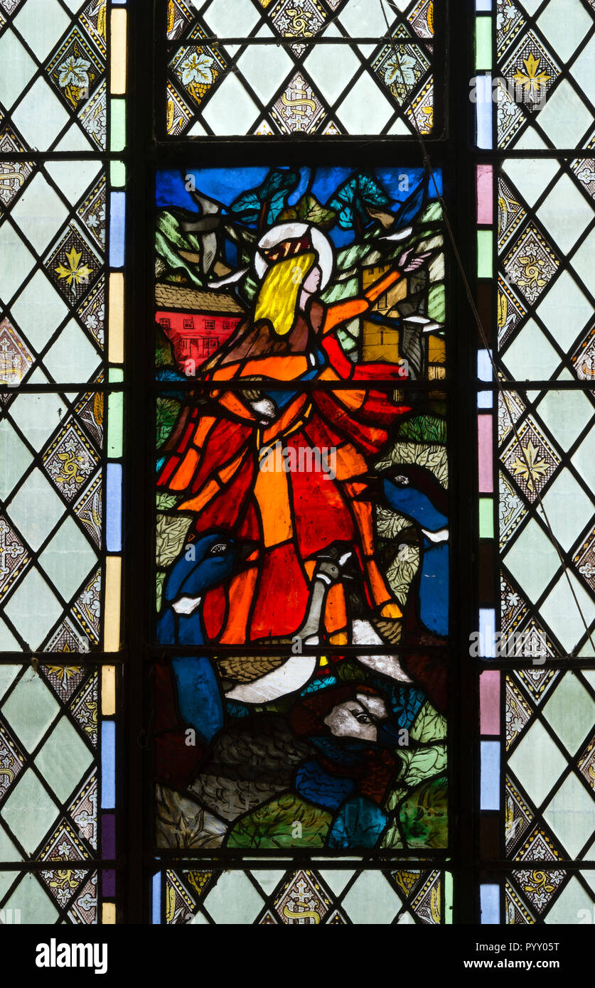 Saint Werburgh stained glass by Anthony Macrae, St. Peter and St. Paul ...