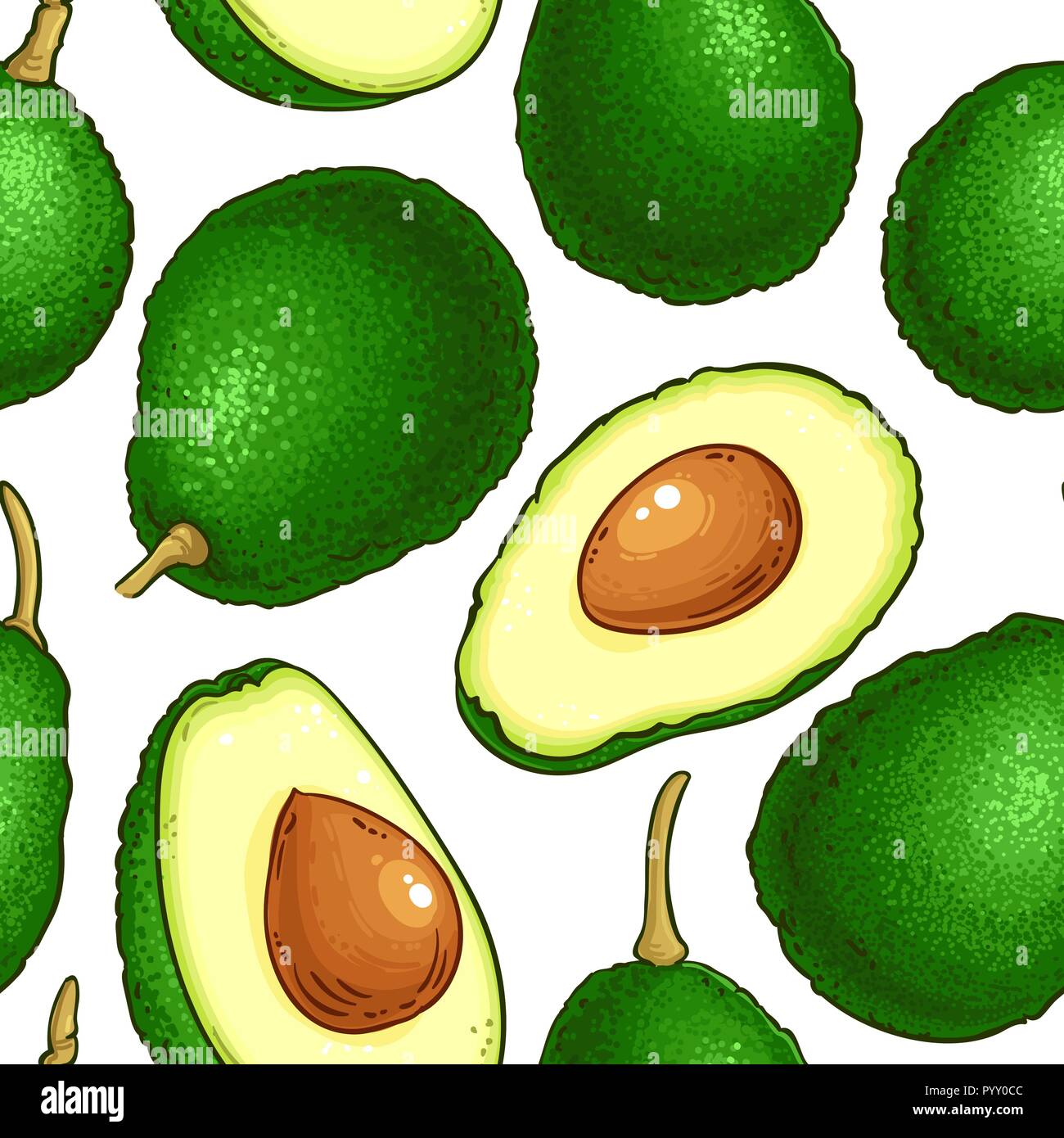 avocado vector pattern on white background Stock Vector Image & Art - Alamy