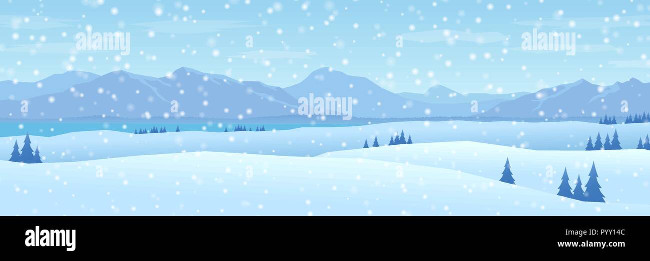 Panorama winter horizon snow sky Stock Vector Images - Alamy