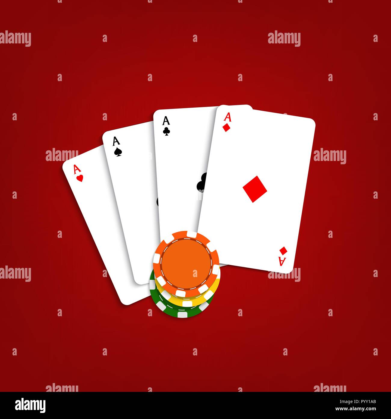 Red playing chips cards Stock Vector Images - Alamy