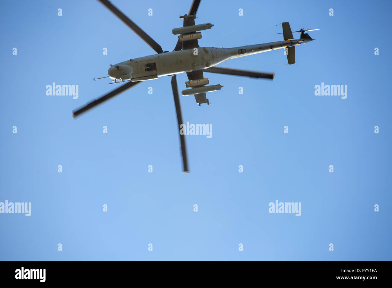 military helicopter flying during exercise performing a military ...