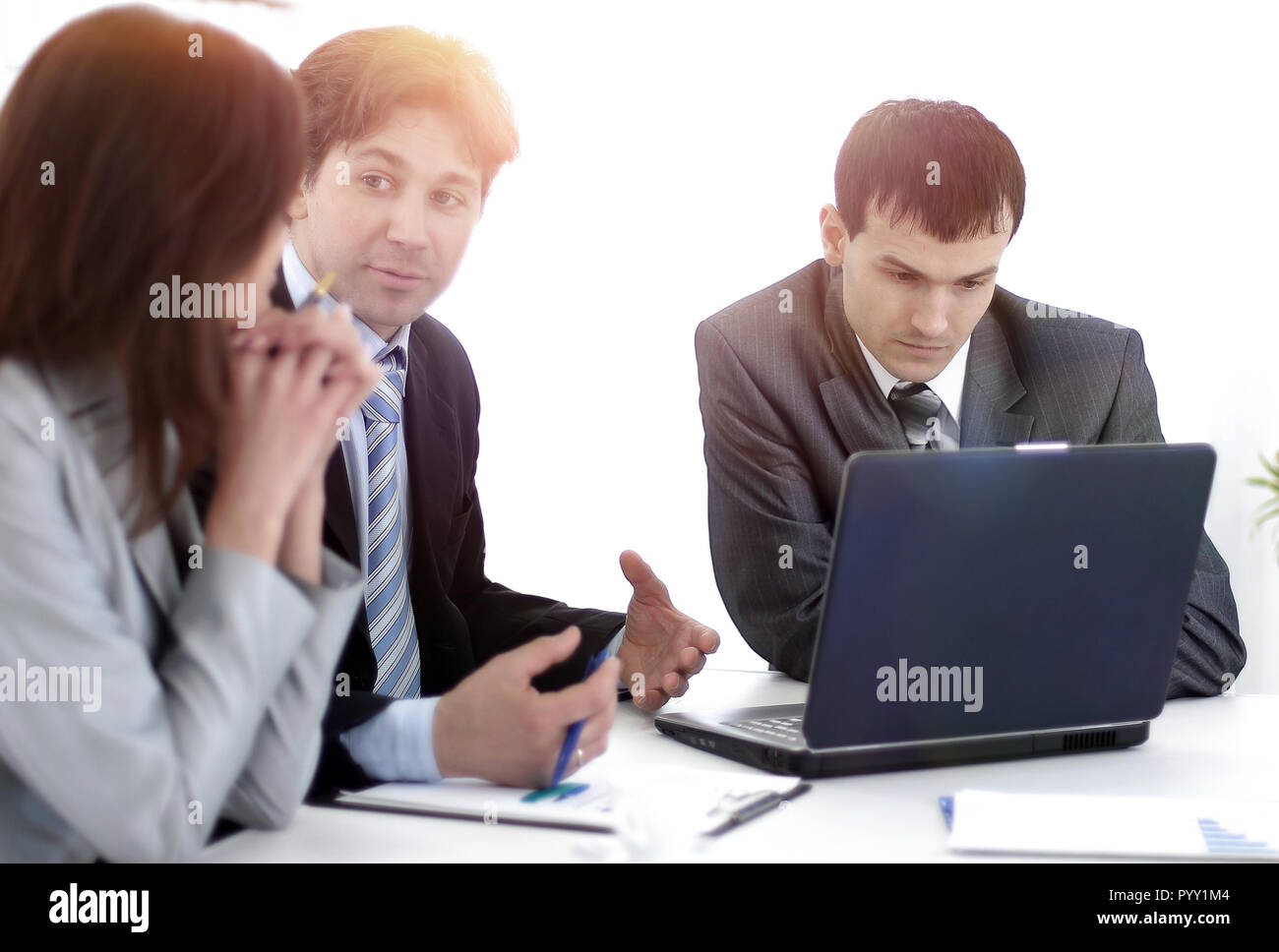 business team discusses work plan Stock Photo - Alamy