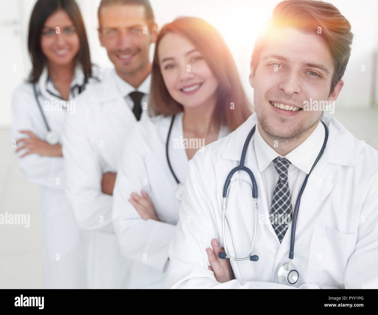 Portrait of confident happy group of doctors Stock Photo - Alamy