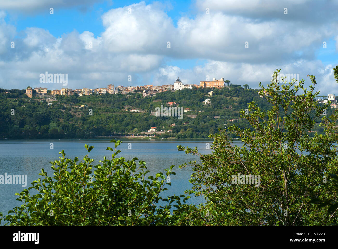 Lake Albano and Castel Gandolfo village, Castelli Romani Regional Park ...