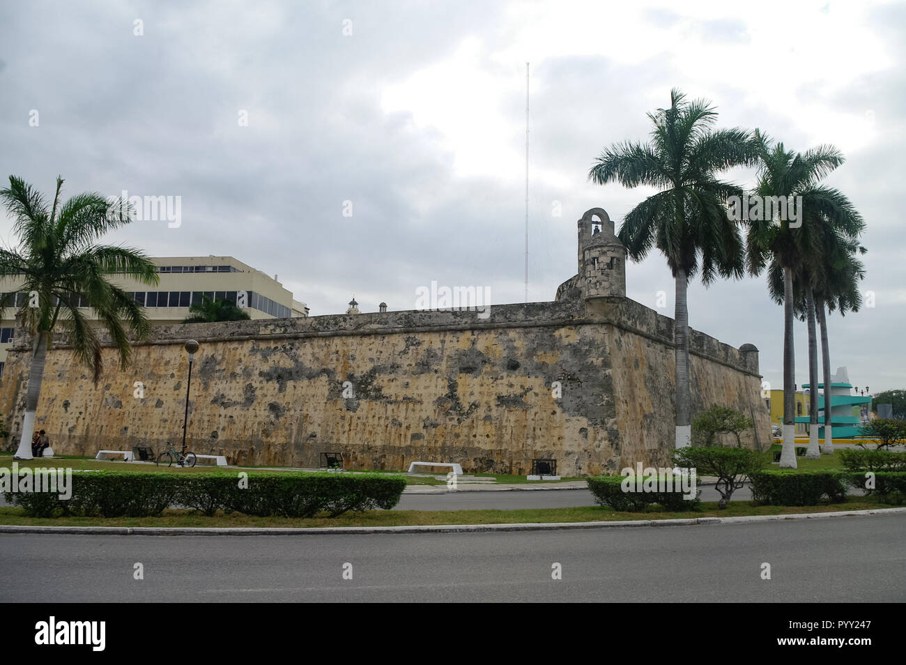 San Francisco de Campeche, Mexico: View of the old fortress wall in ...