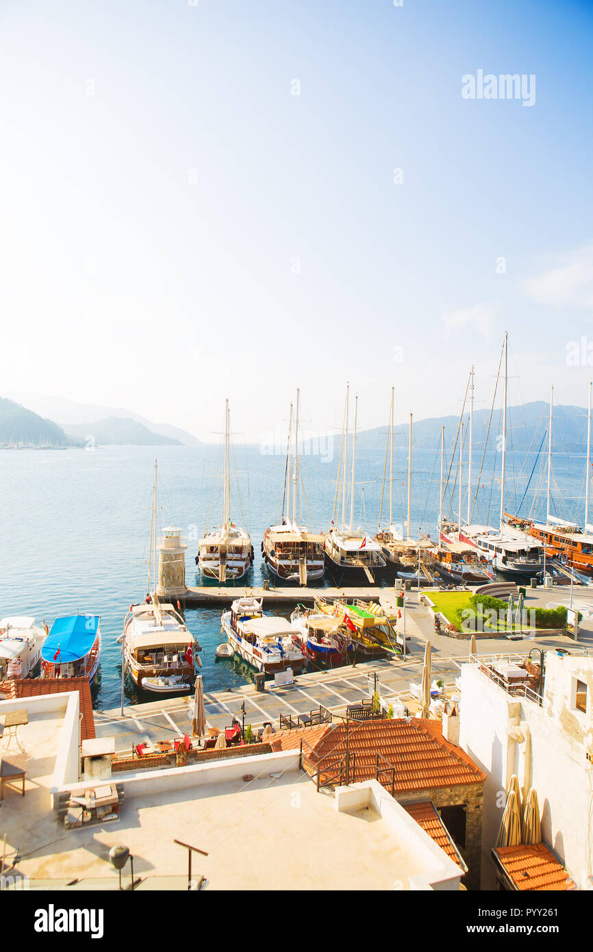 Turkey: view from the castle of the sea and the city of Marmaris ...